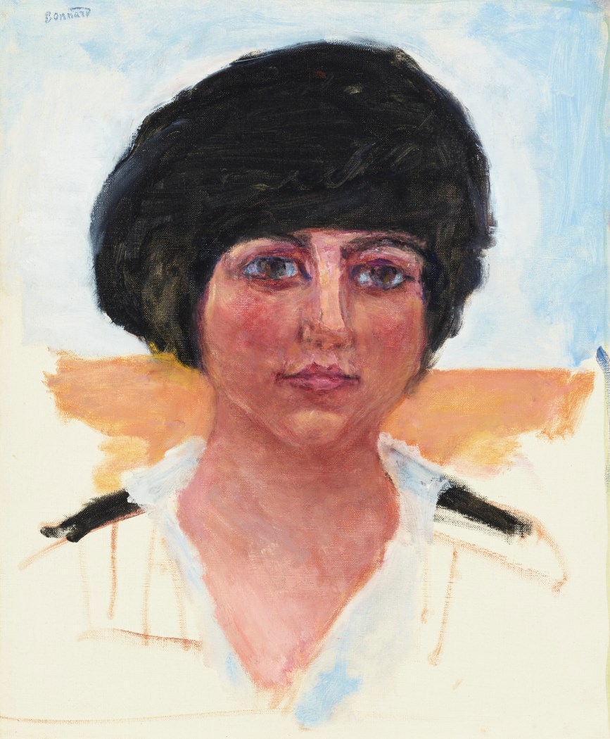 PIERRE BONNARD (1867-1947), Tête de femme, toque noire, Mme Lucienne ...