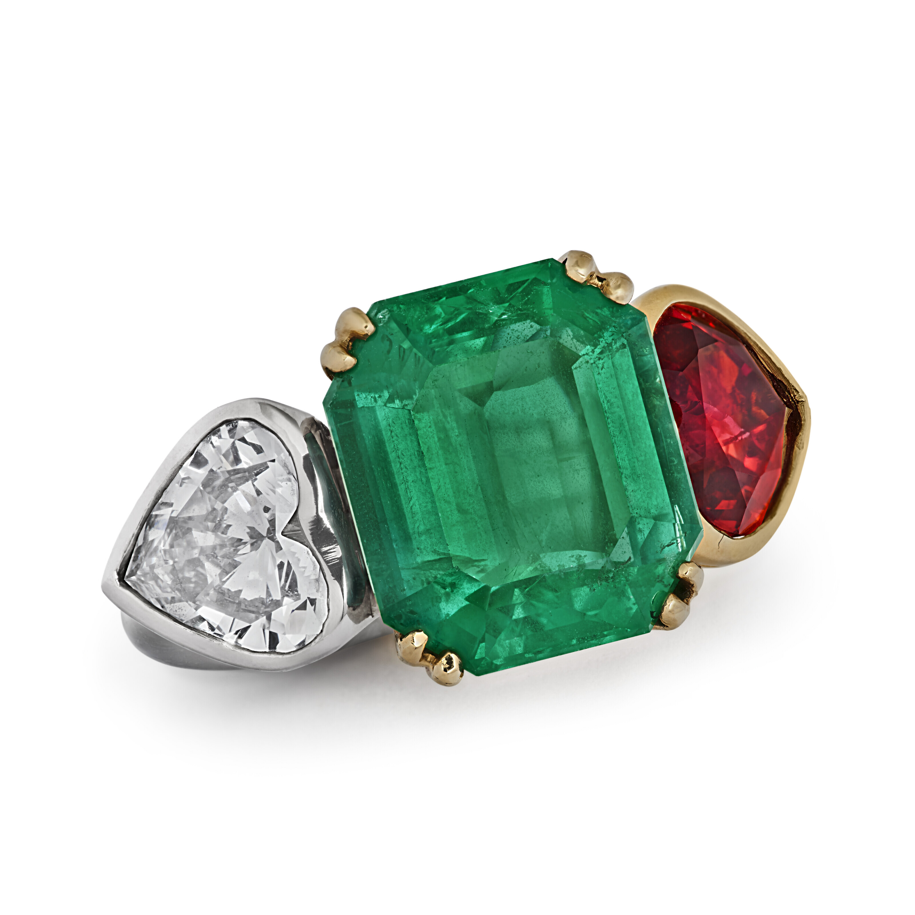 EMERALD, RUBY AND DIAMOND RING, | Christie’s
