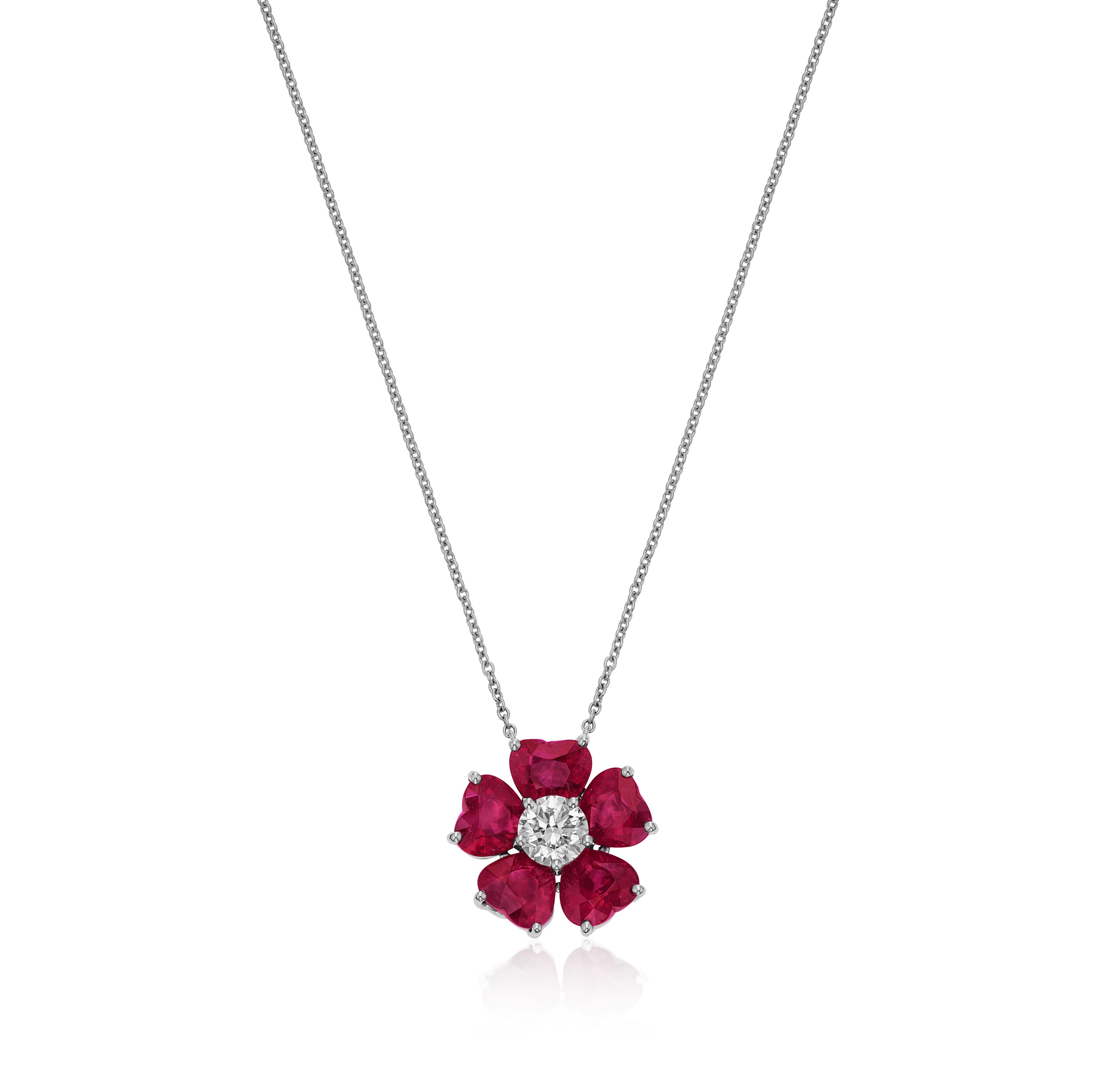 GRAFF RUBY AND DIAMOND FLOWER PENDANT-NECKLACE, | Christie’s