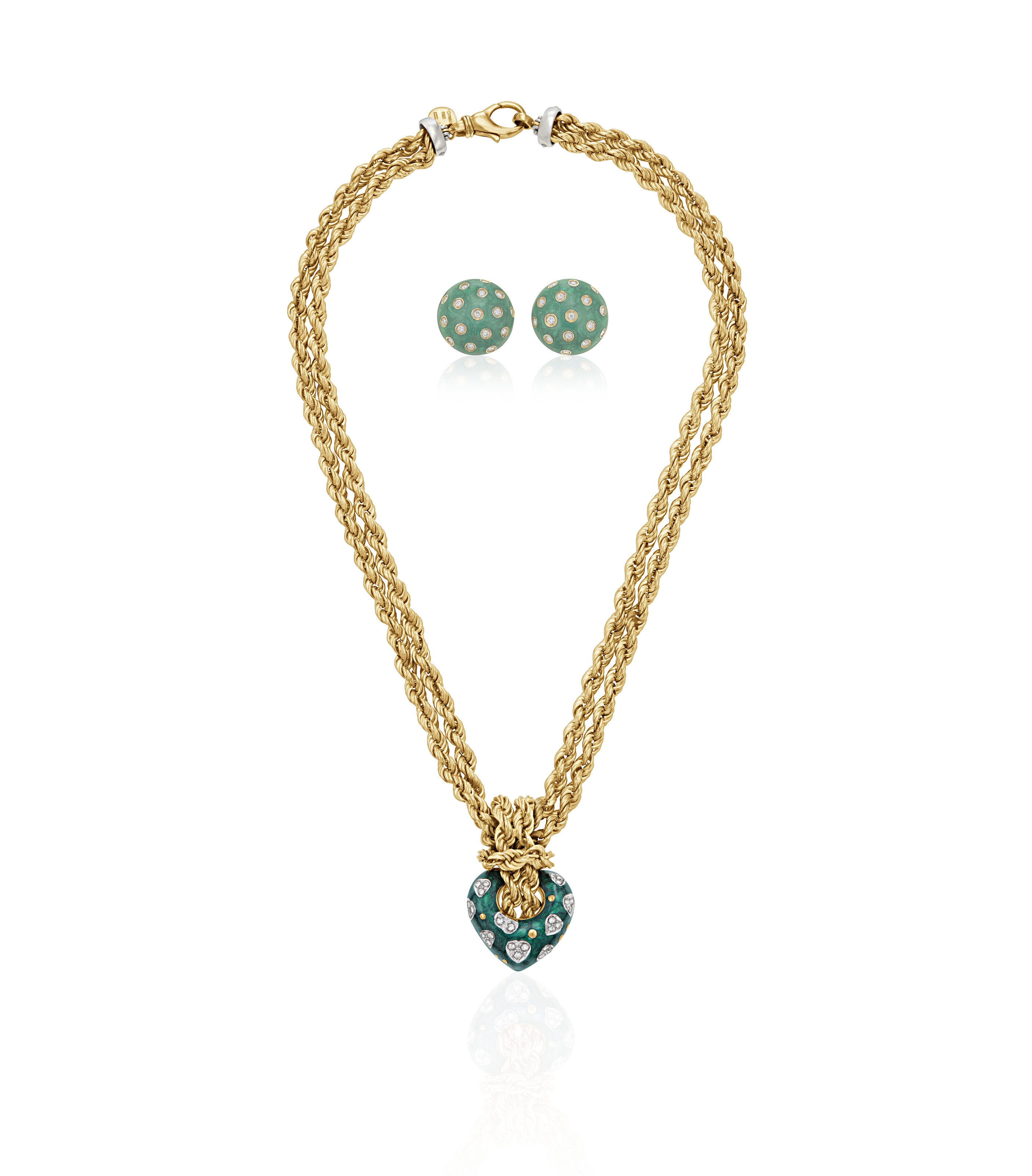 NO RESERVE | SET OF ENAMEL, DIAMOND AND GOLD JEWELRY, | Christie’s