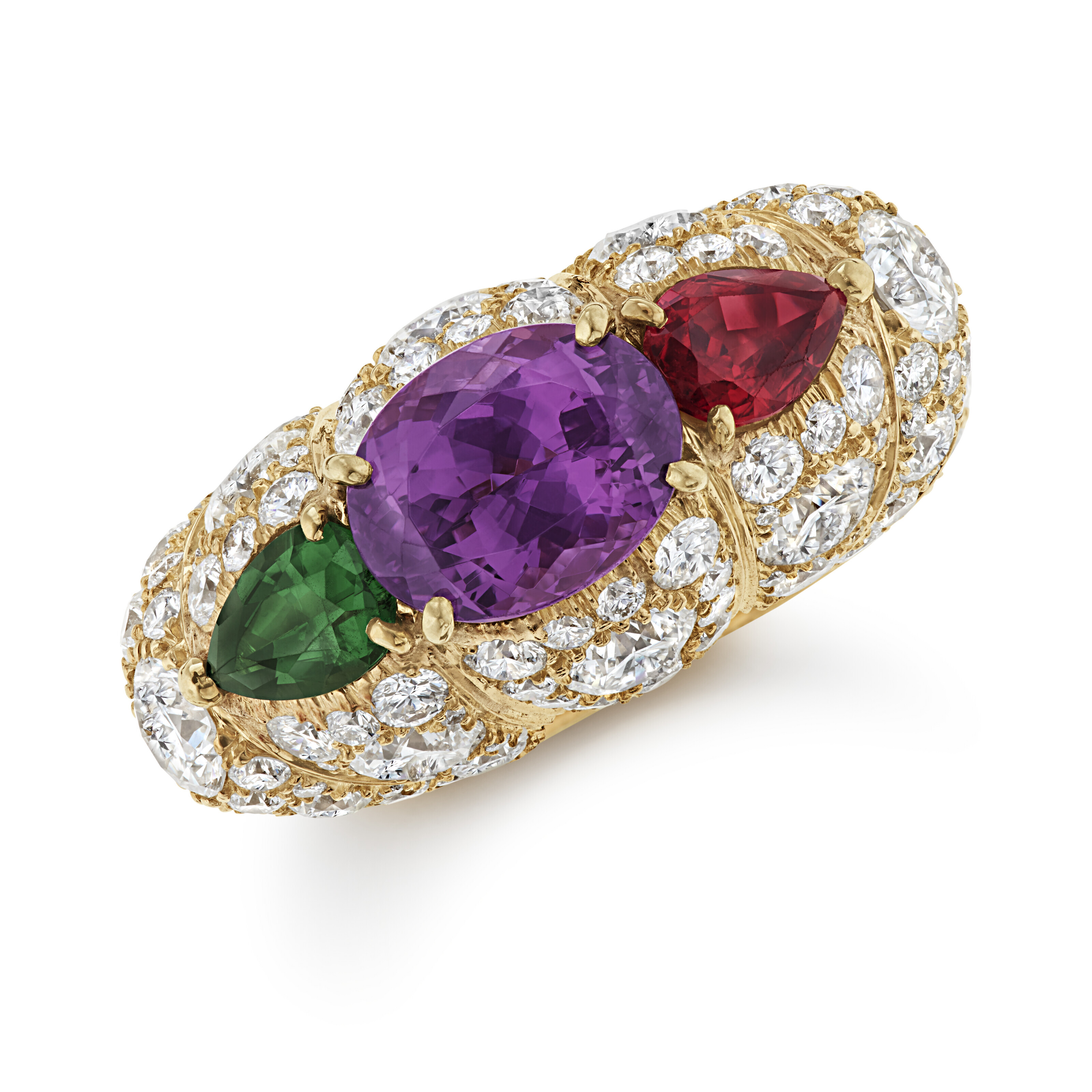 SPINEL, RUBY, TSAVORITE GARNET AND DIAMOND RING, | Christie’s