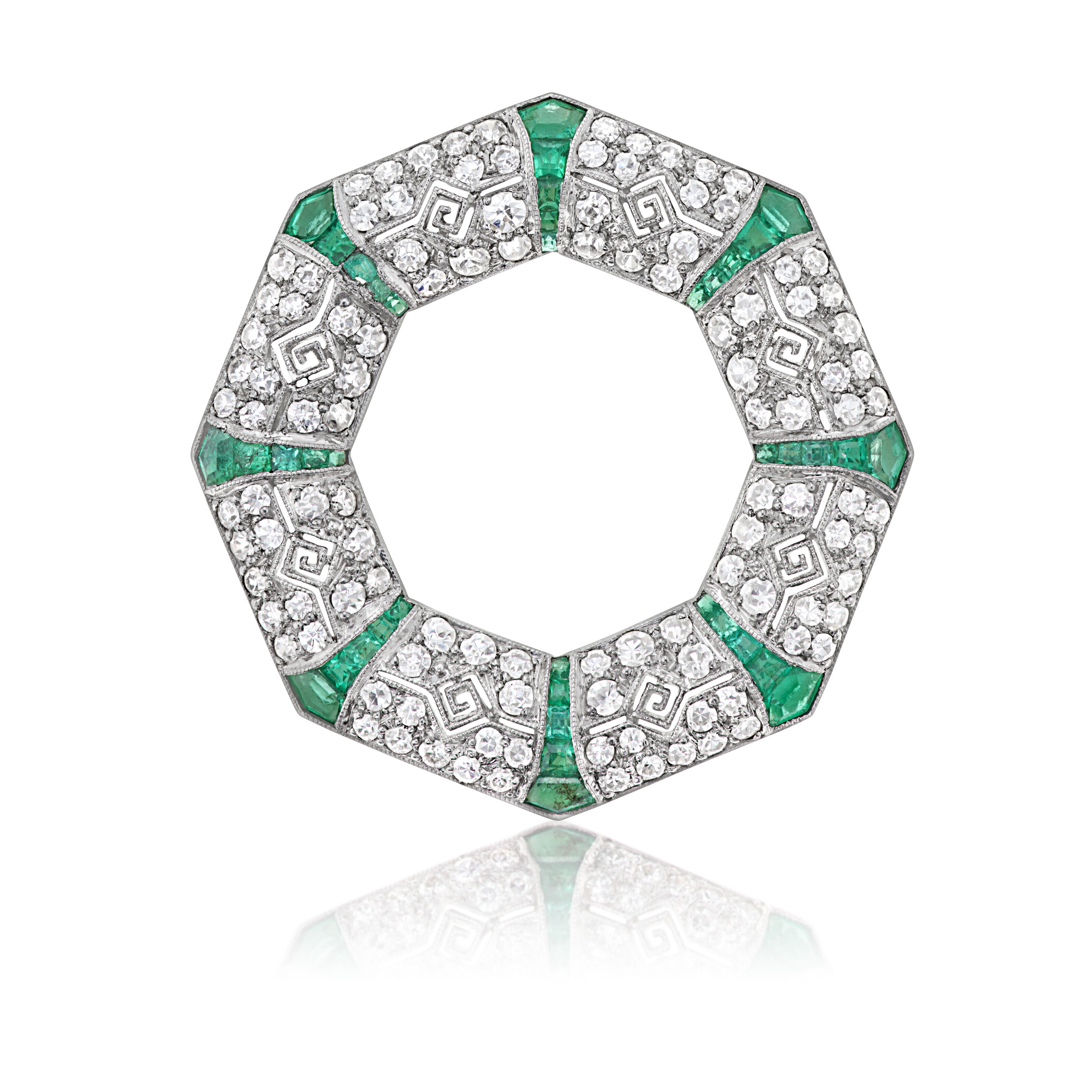 NO RESERVE | MARCUS & CO. ART DECO EMERALD AND DIAMOND BROOCH, | Christie’s