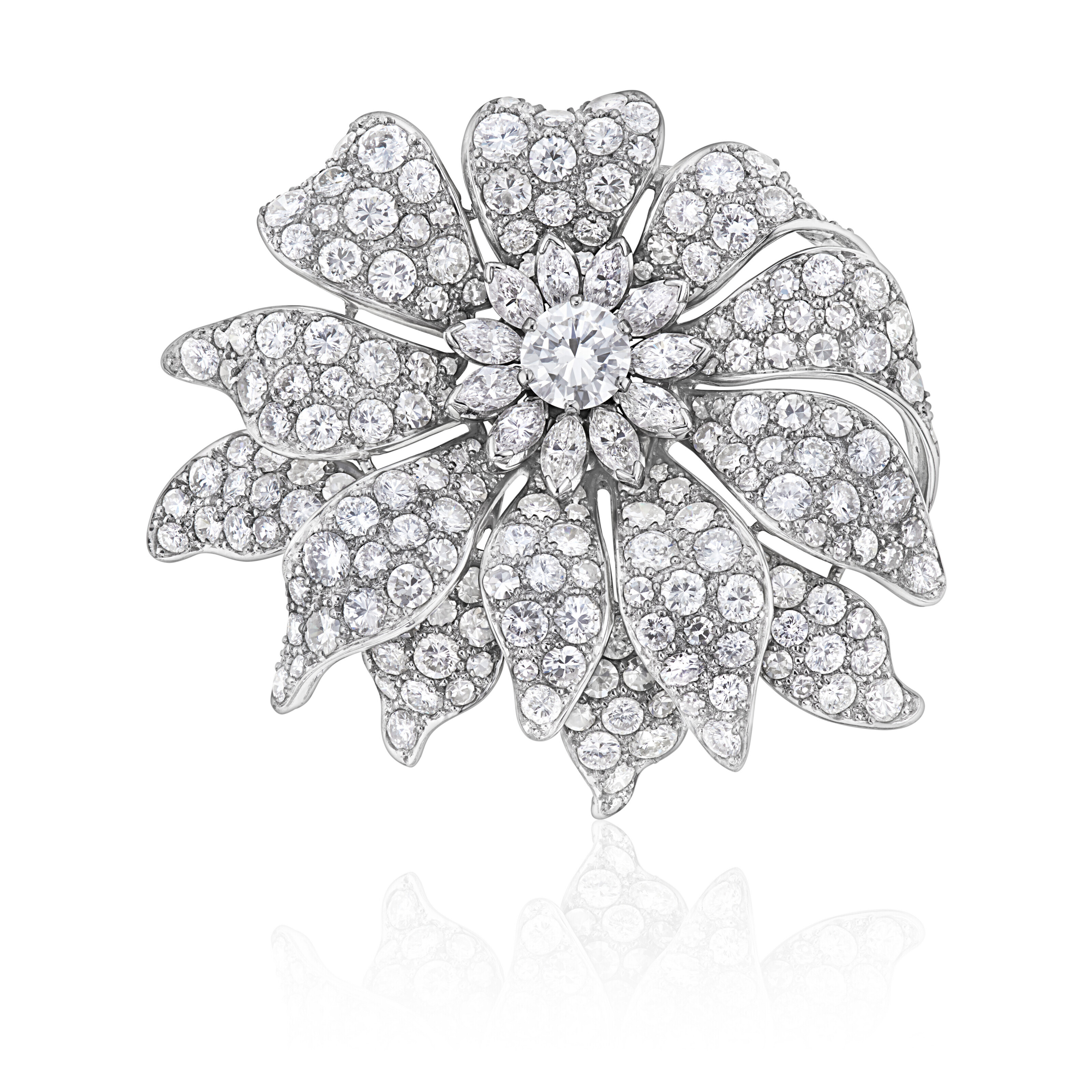 VAN CLEEF & ARPELS DIAMOND FLOWER BROOCH, | Christie’s