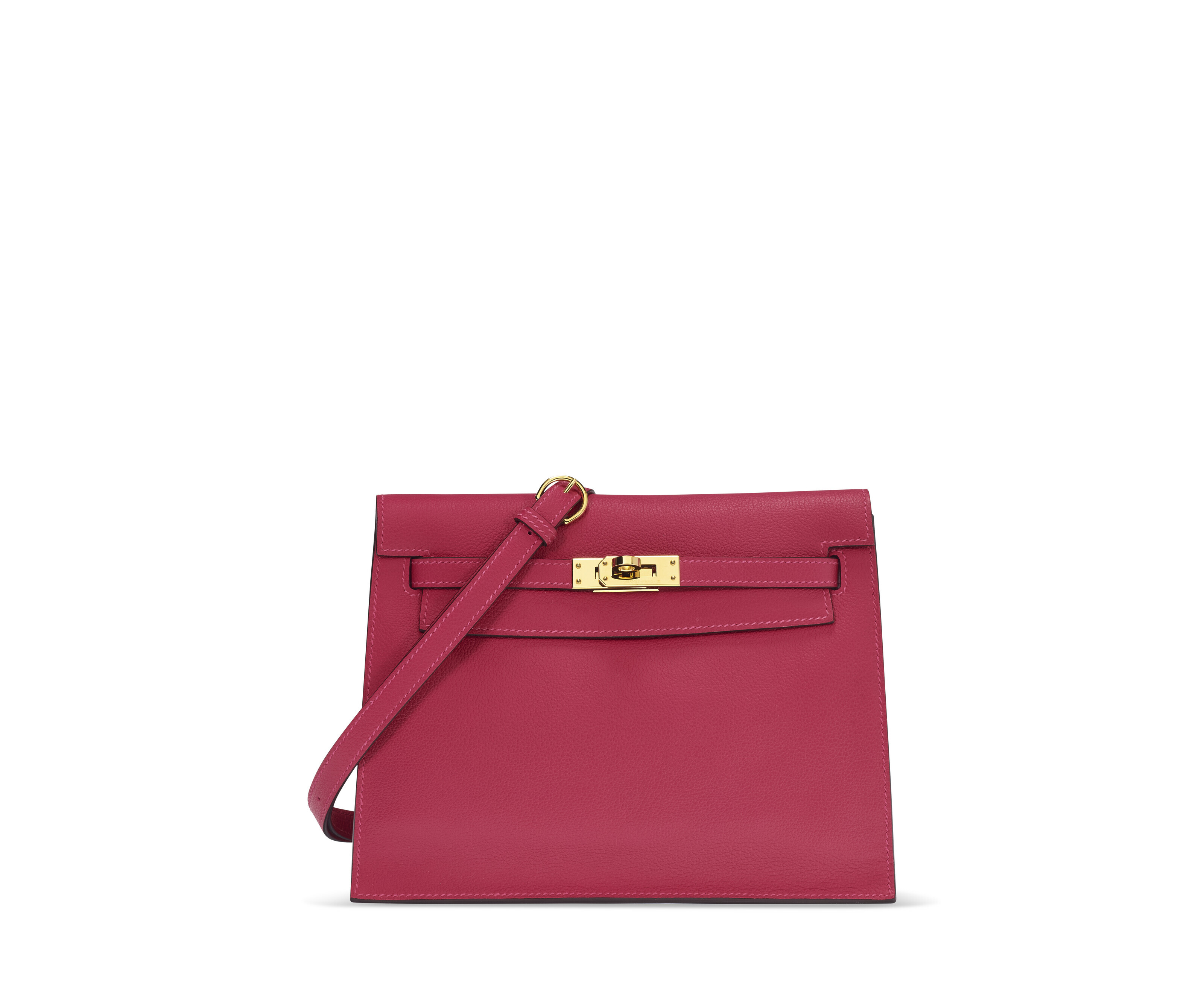 A FRAMBOISE EVERCOLOR LEATHER KELLY DANSE II WITH GOLD HARDWARE, HERMÈS ...