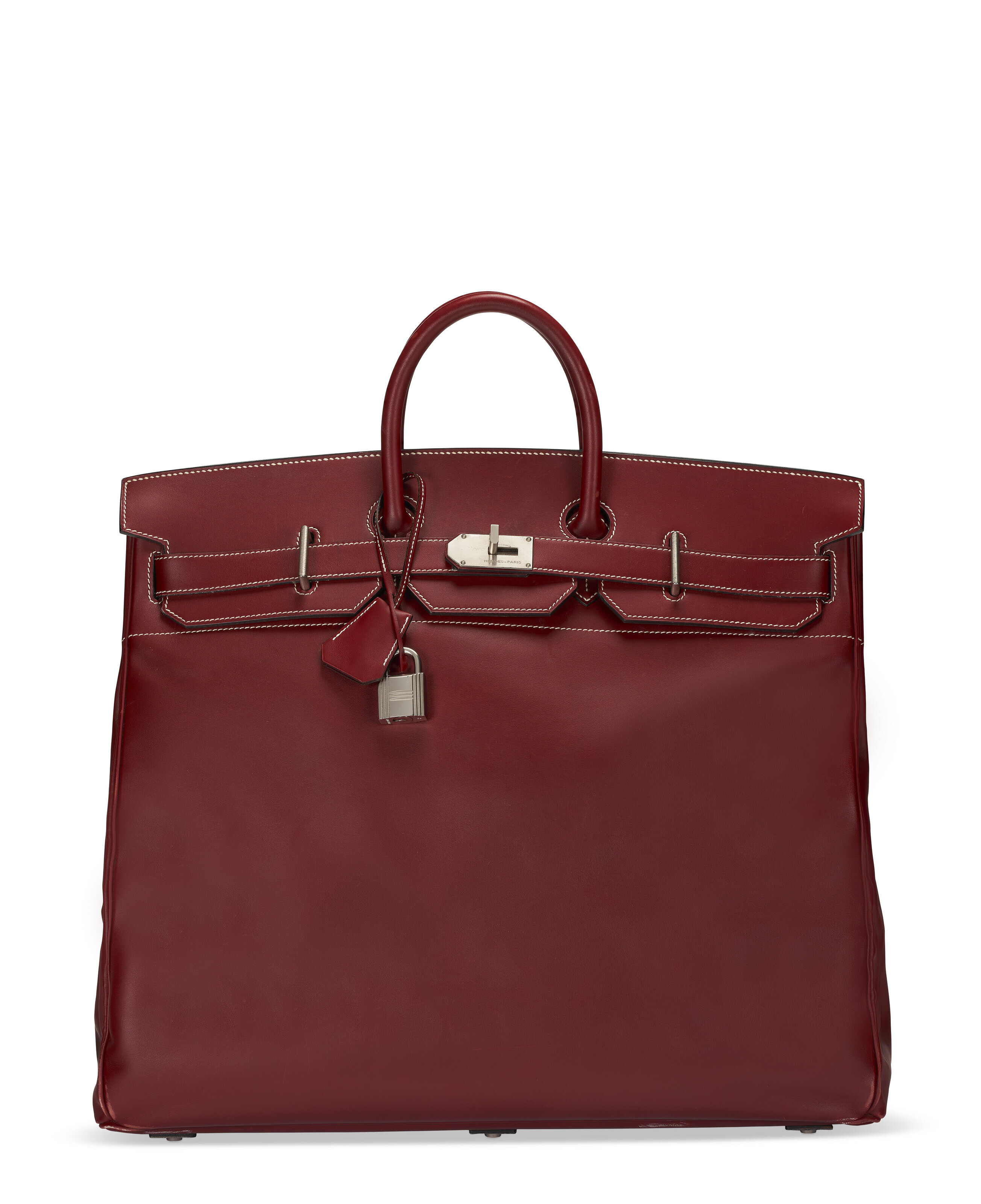 A ROUGE H CHAMONIX LEATHER HAC BIRKIN 50 WITH BRUSHED PALLADIUM ...
