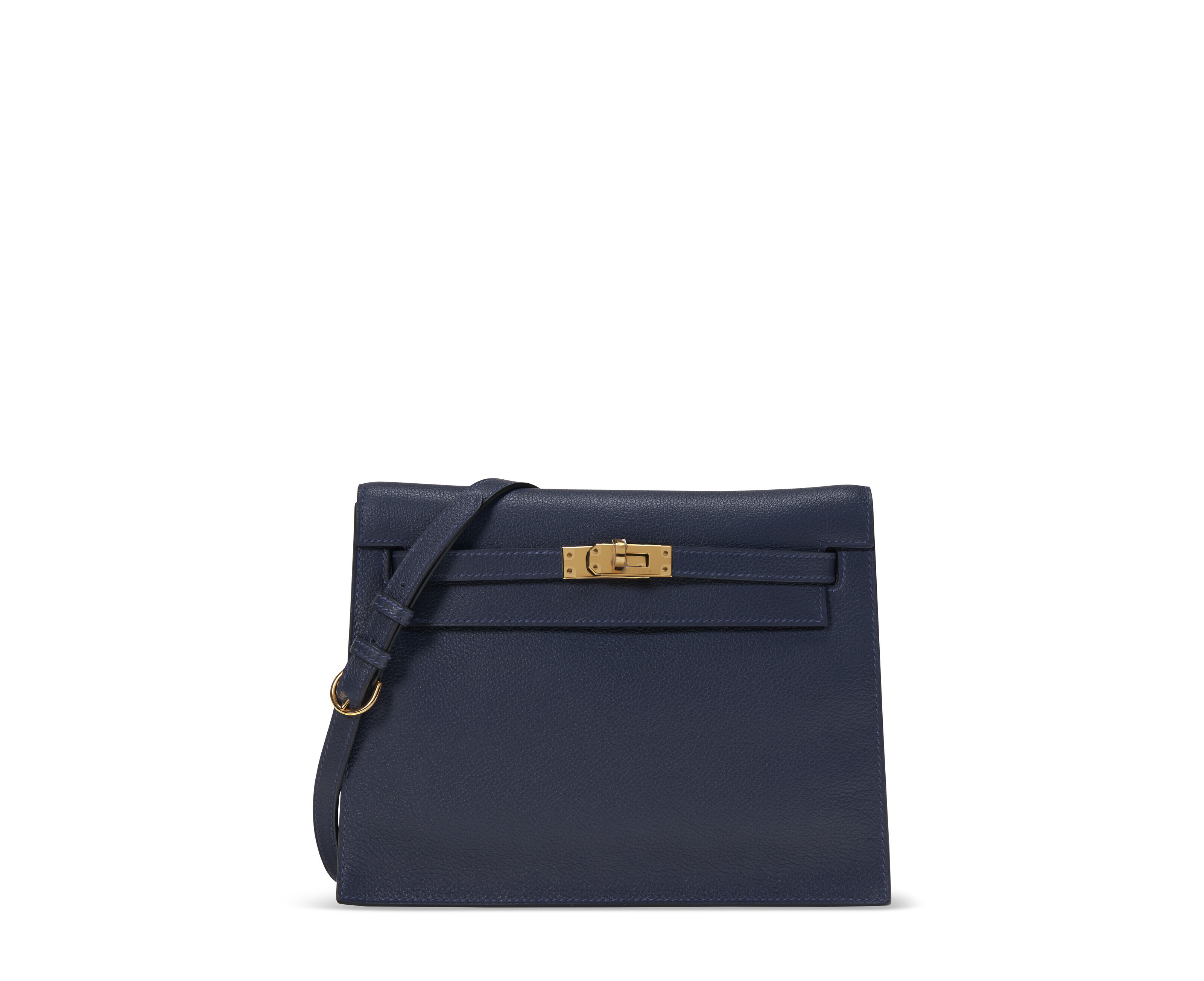 A BLEU NUIT EVERCOLOR LEATHER KELLY DANSE II WITH GOLD HARDWARE, HERMÈS ...