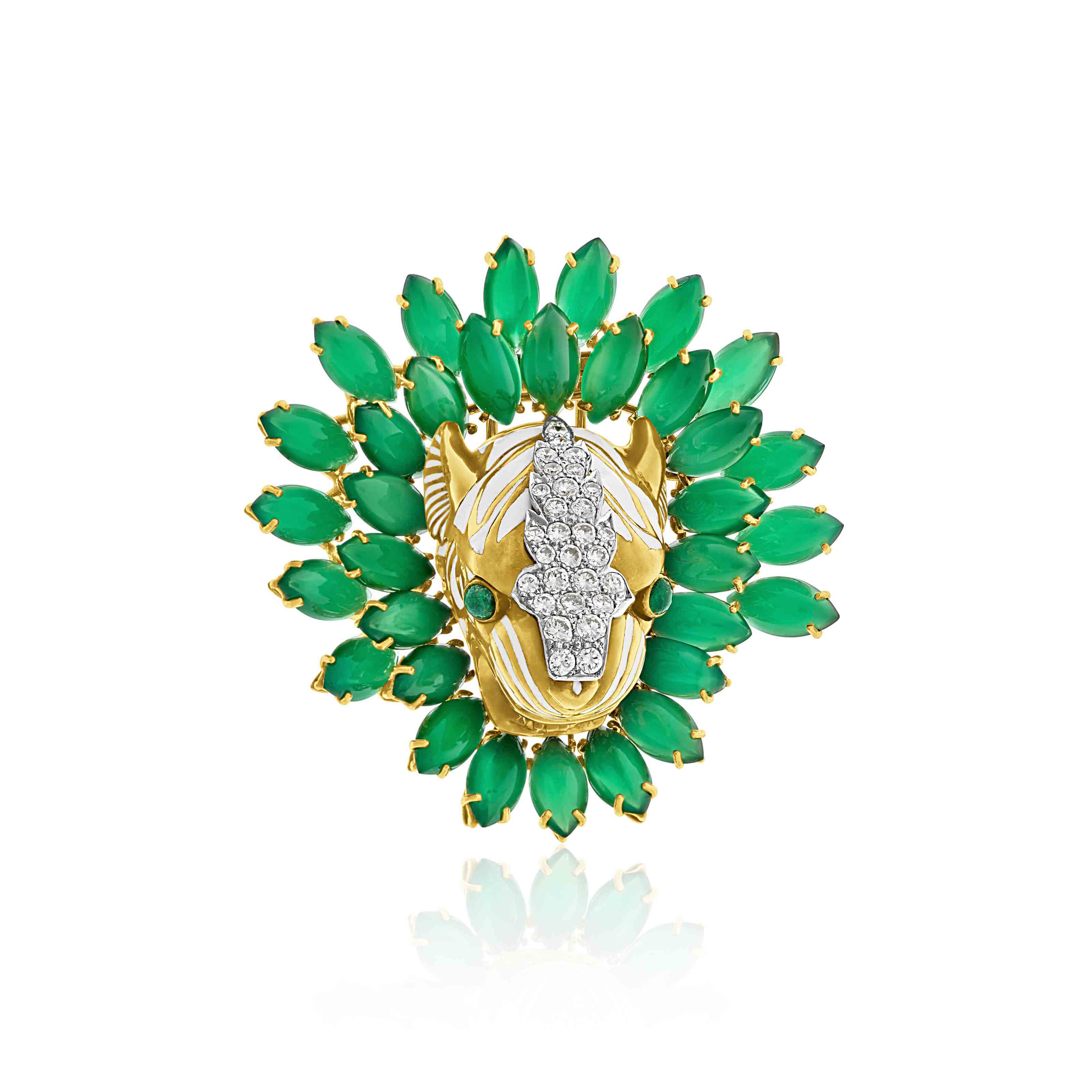 DAVID WEBB MULTI-GEM, DIAMOND AND ENAMEL CLIP-BROOCH, | Christie’s