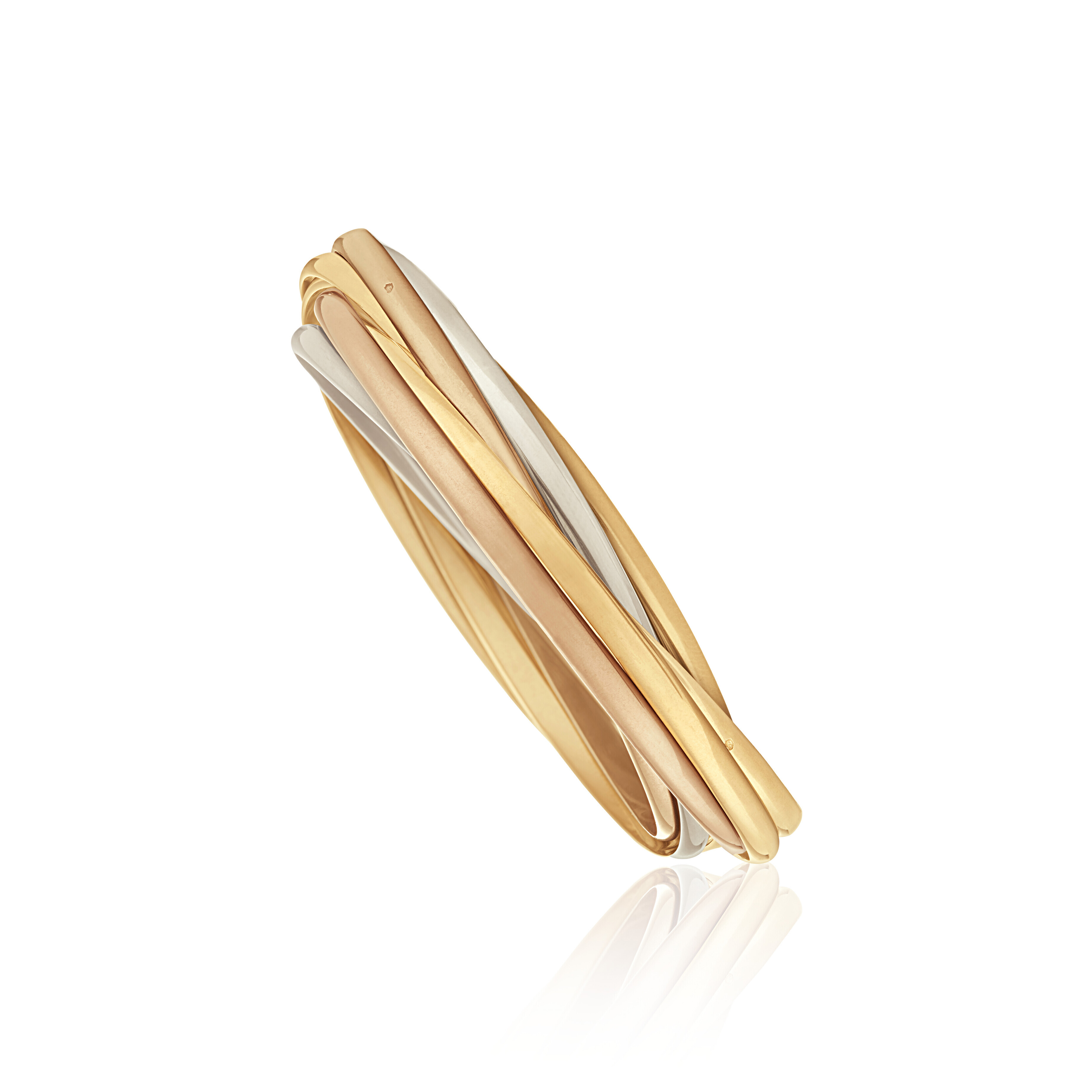 NO RESERVE | CARTIER TRI-COLORED GOLD 'TRINITY' BANGLE BRACELET ...