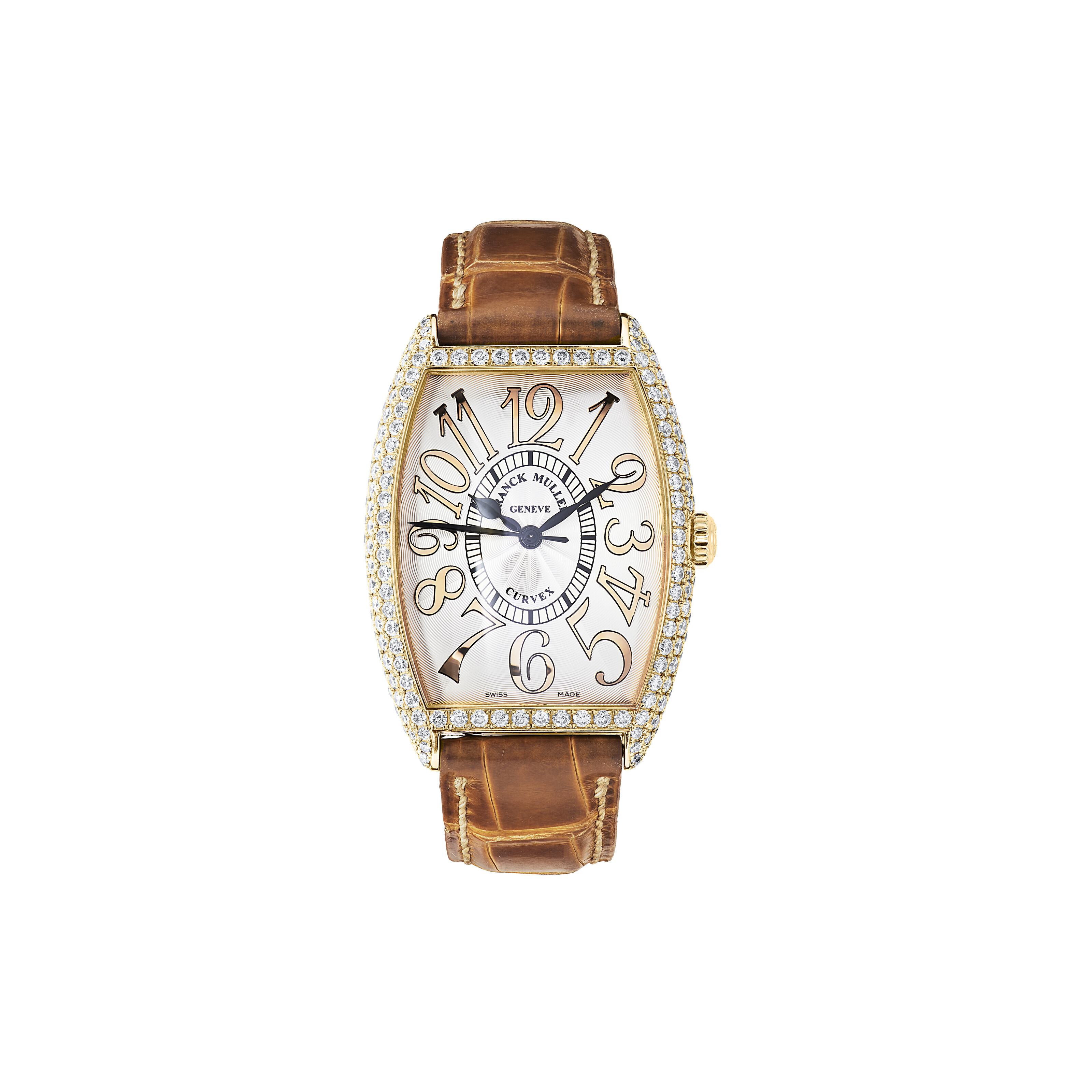 FRANCK MULLER DIAMOND AND ROSE GOLD 'CURVEX RELIEF' WRISTWATCH ...