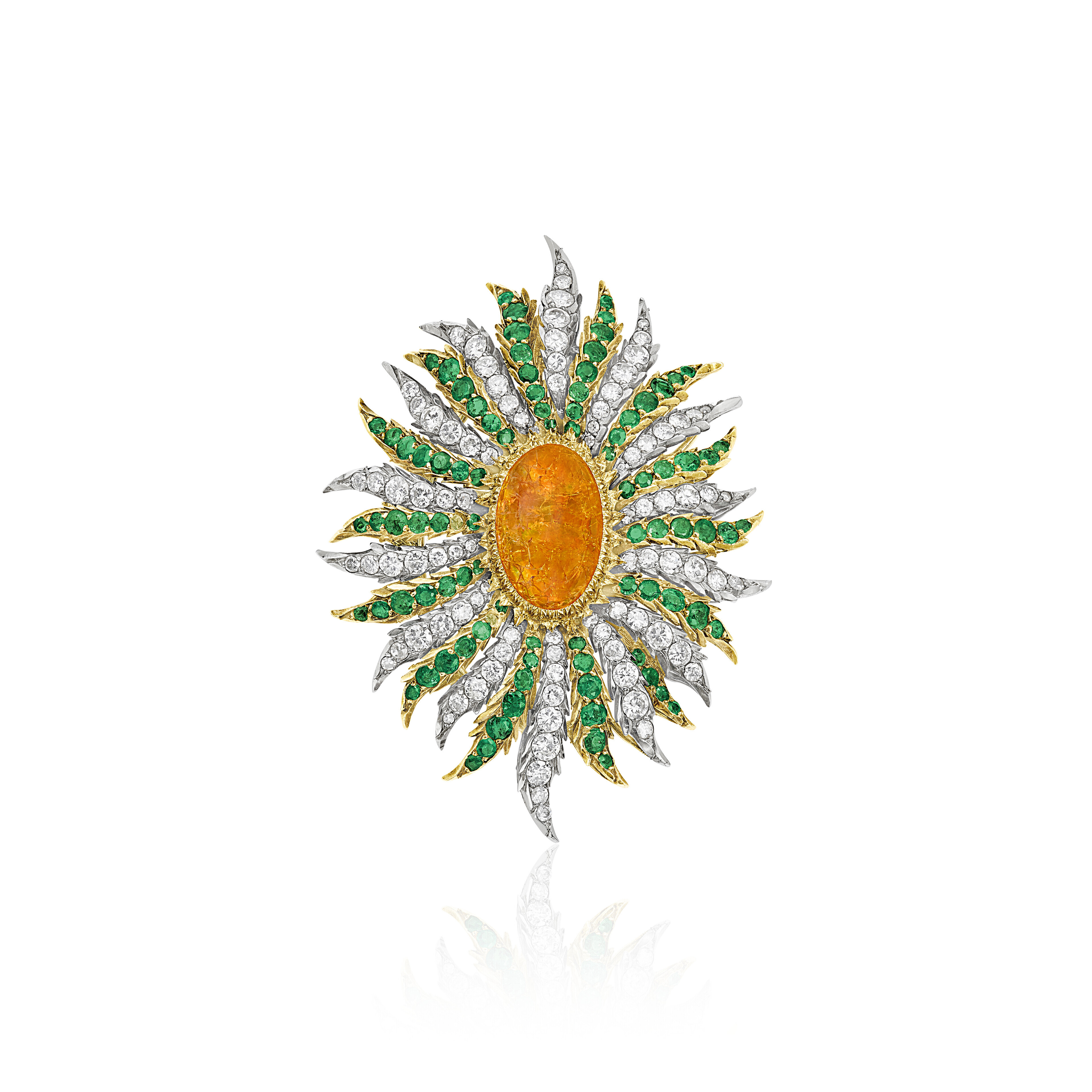 fire opal brooch