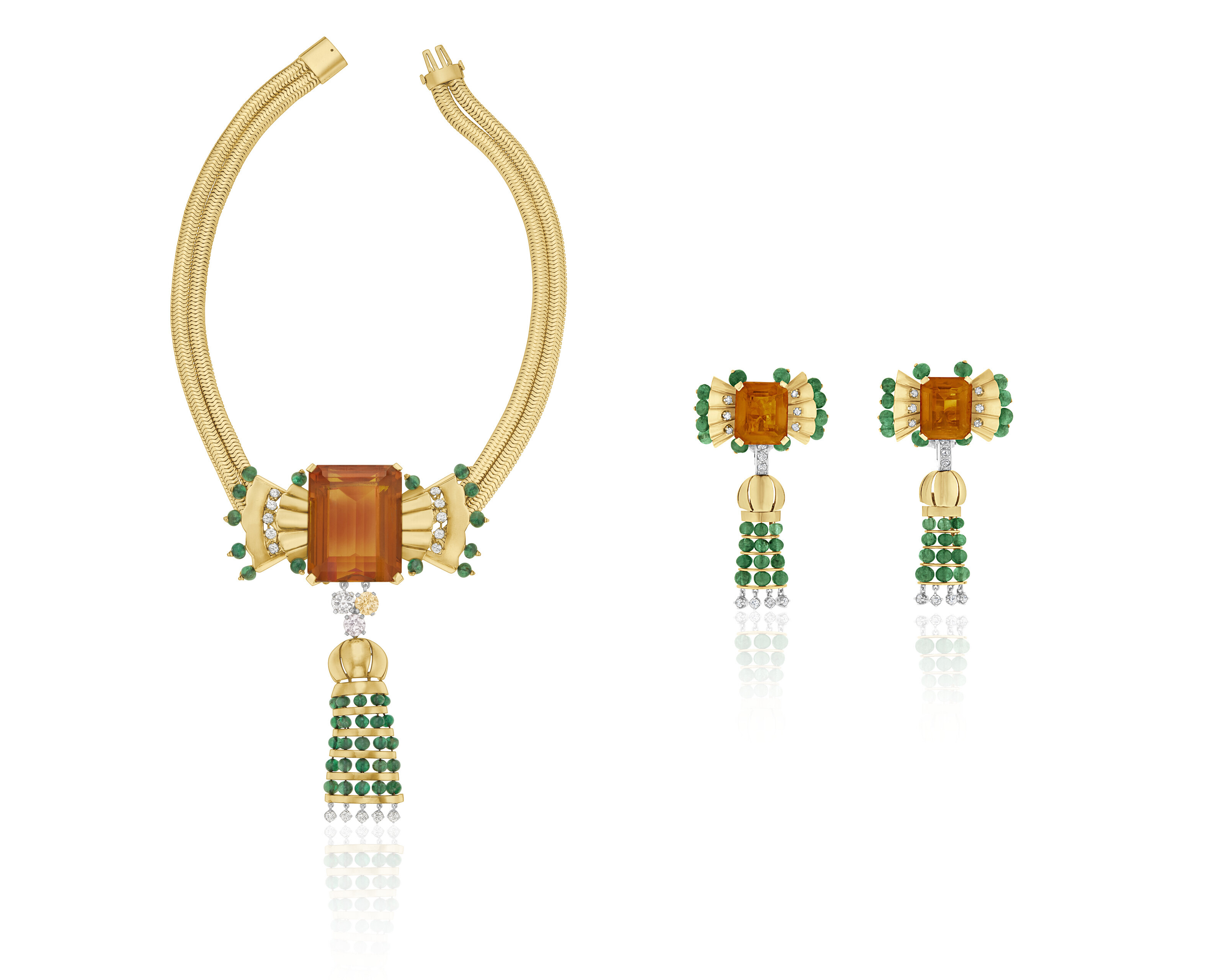 RETRO SET OF MULTI-GEM, COLORED DIAMOND AND DIAMOND JEWELRY, | Christie’s