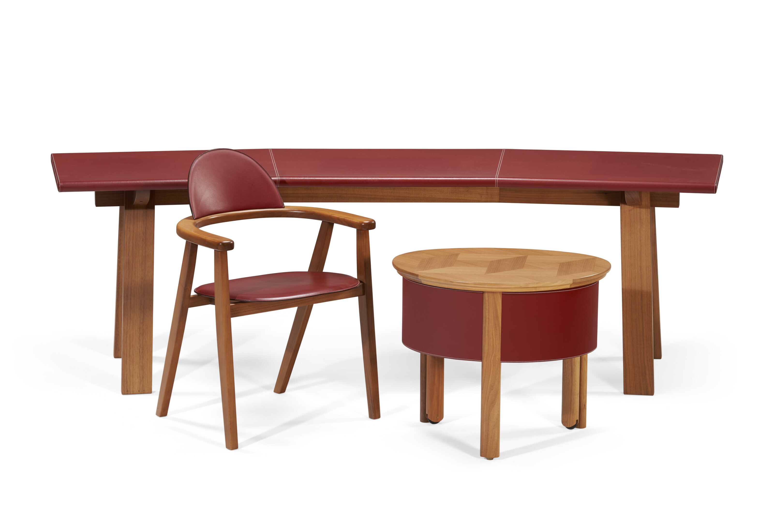 A SET OF THREE: A ROUGE H SMOOTH TAURILLION LEATHER & CANALETTO WOOD ...