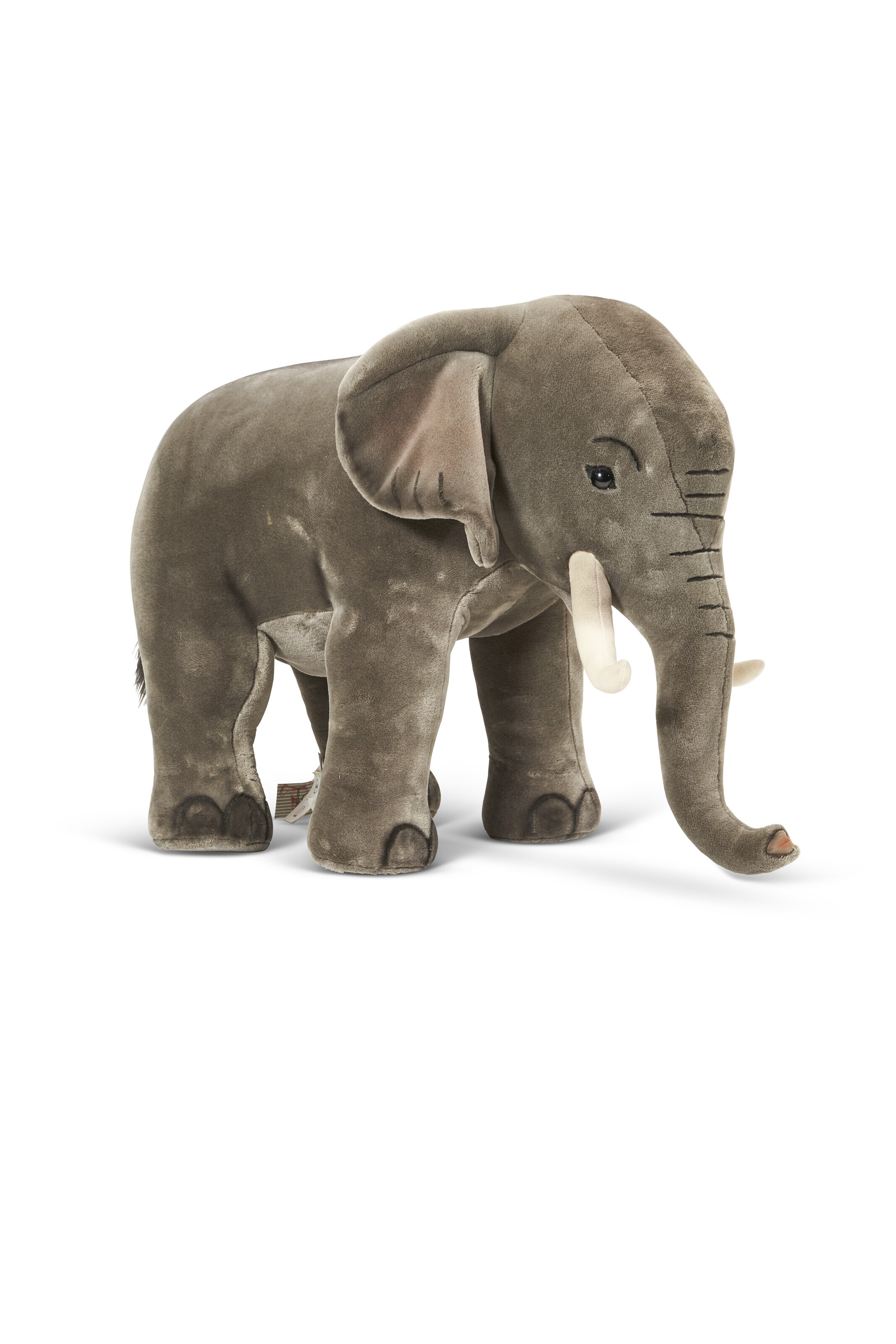 A GRAY PLUSH STUFFED ELEPHANT, STEIFF, MODERN | Christie’s