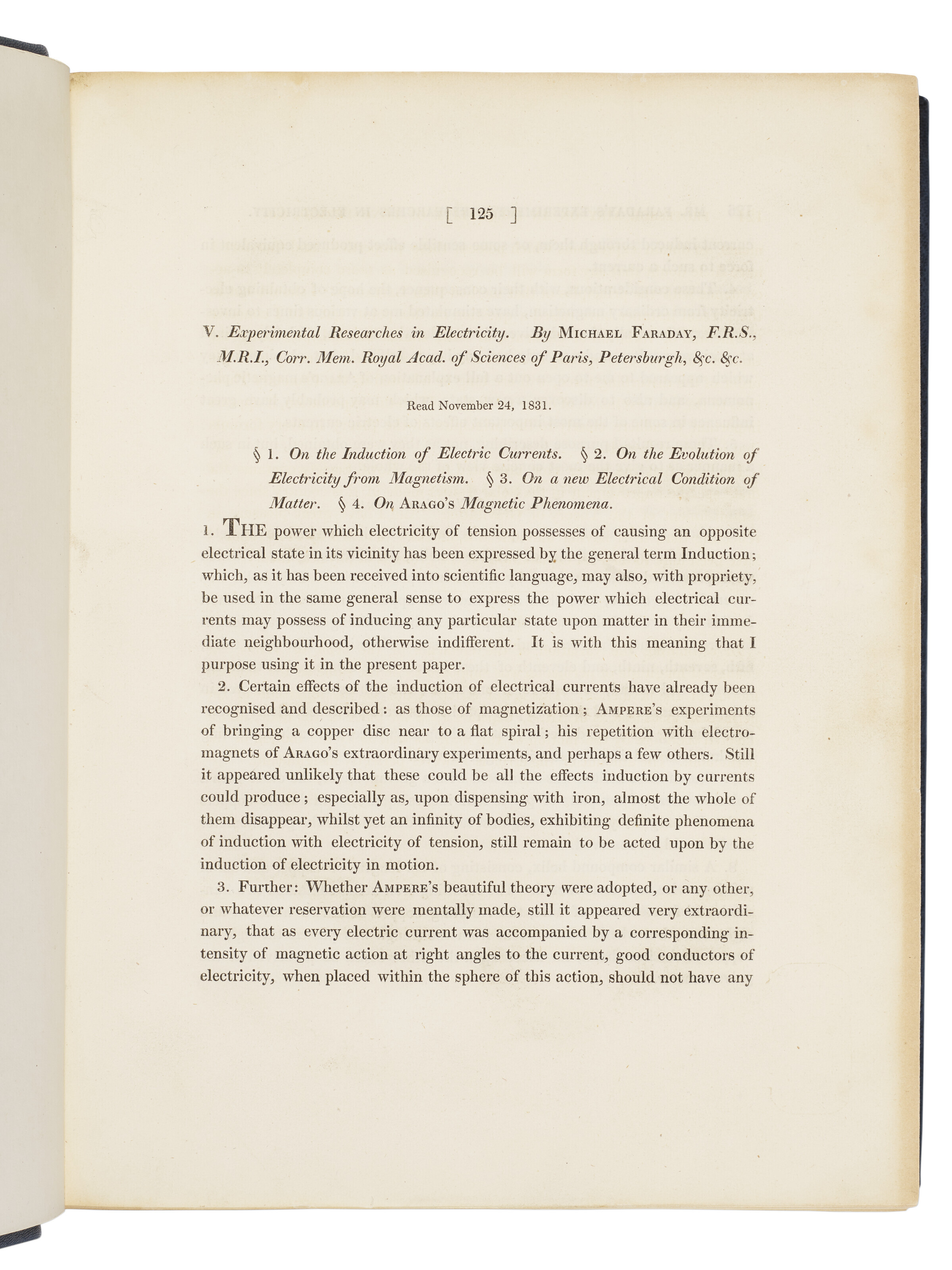 Experimental Researches in Electricity and Magnetism, Michael Faraday ...