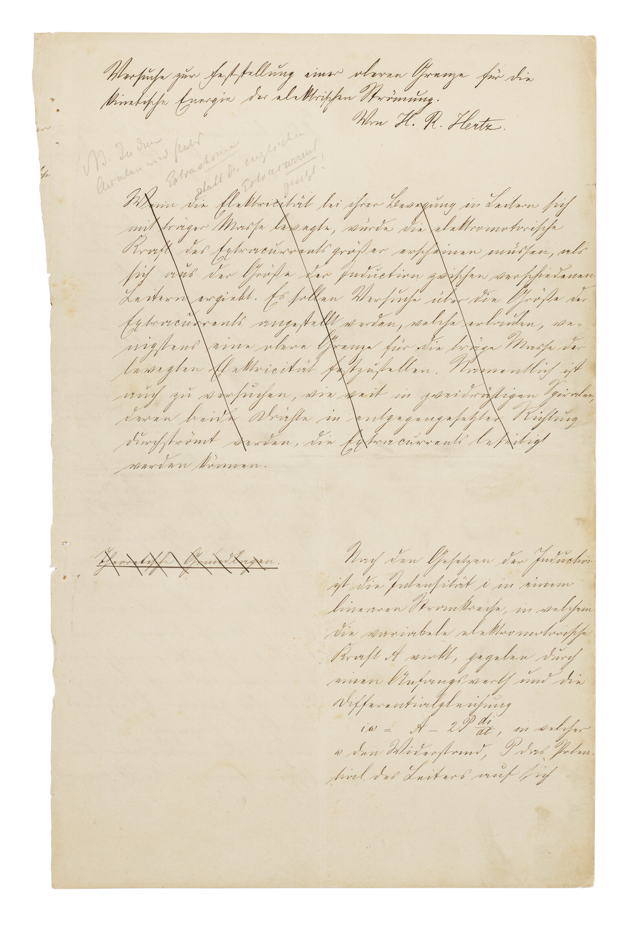 His first published work on his first major experiment, Heinrich Hertz ...