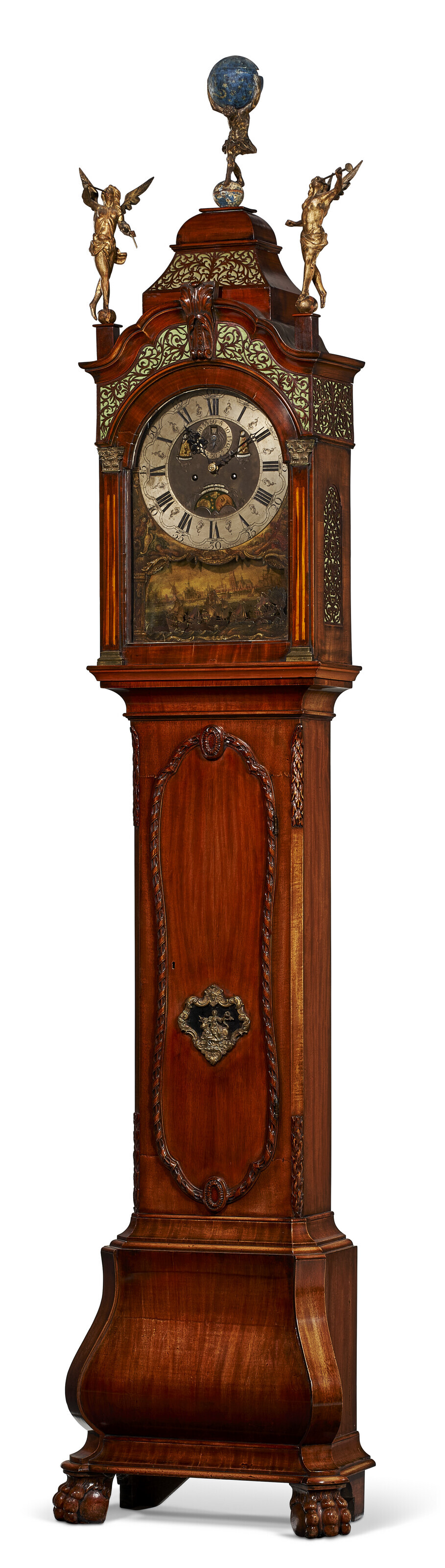 A DUTCH MAHOGANY LONG-CASE CLOCK WITH SHIPS AUTOMATON 'SCHEEPJES ...