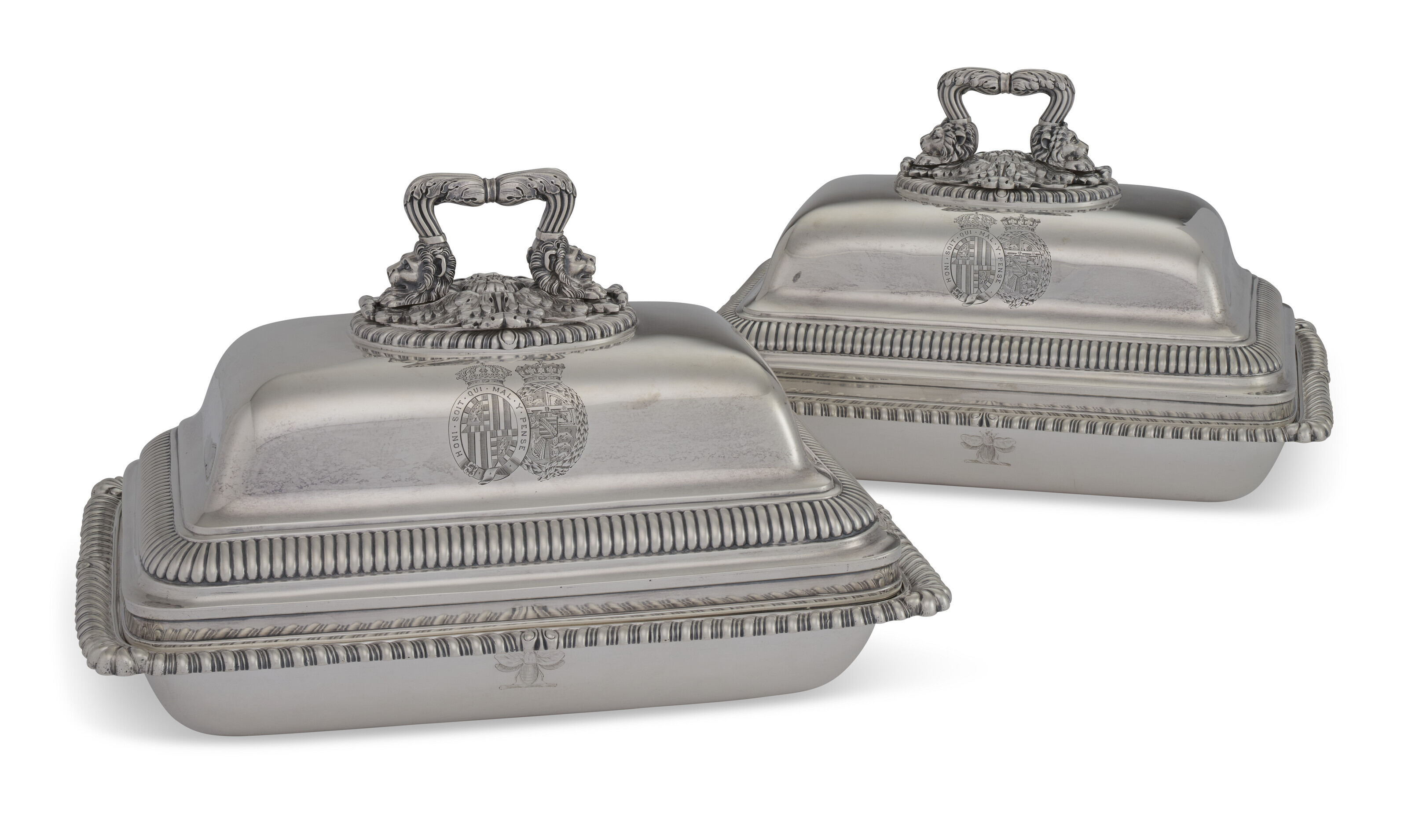 A PAIR OF GEORGE III SILVER ENTRÉE DISHES AND COVERS FROM THE ...