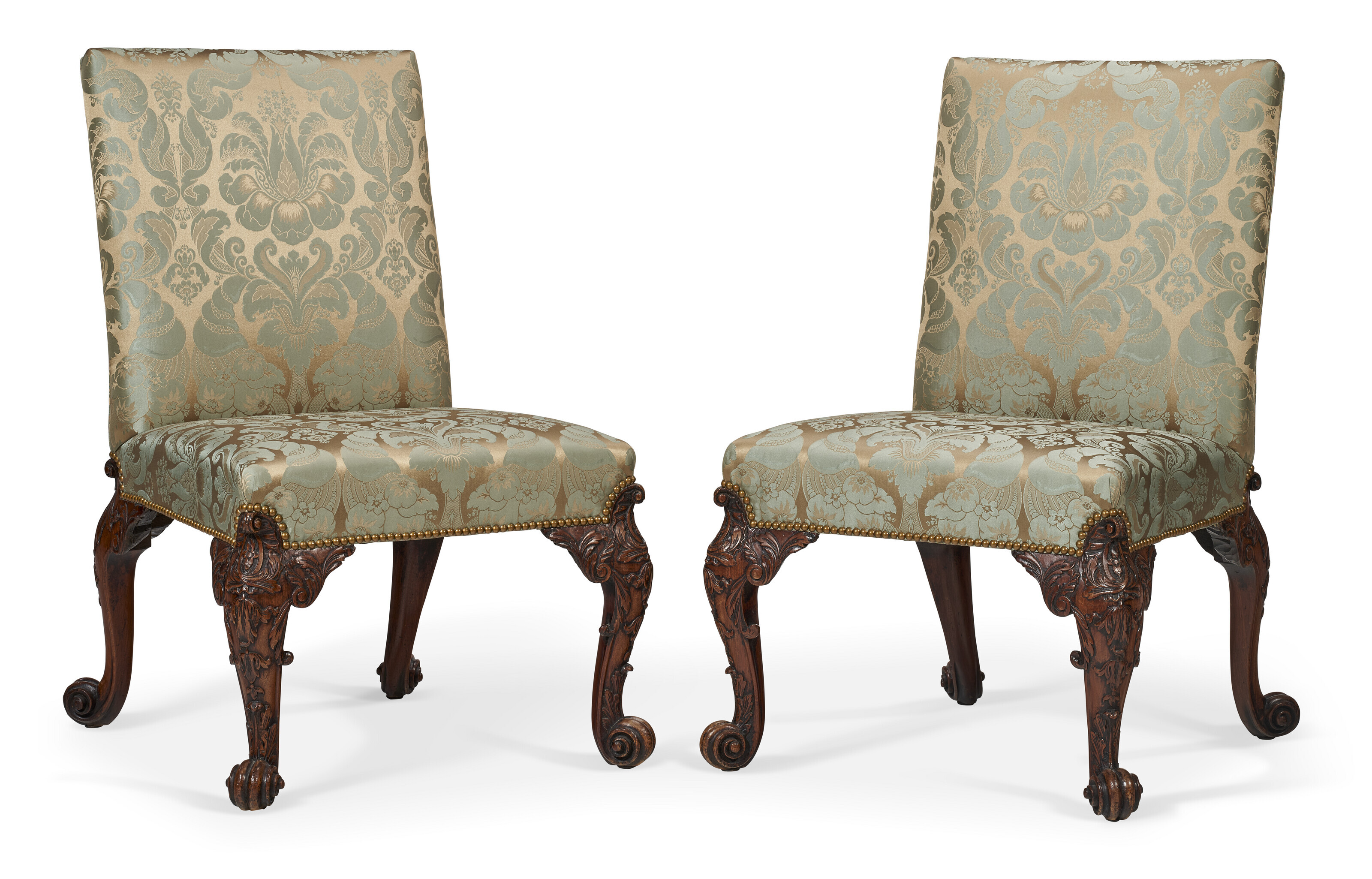 A PAIR OF GEORGE II WALNUT SIDE CHAIRS, ATTRIBUTED TO GILES GRENDEY ...