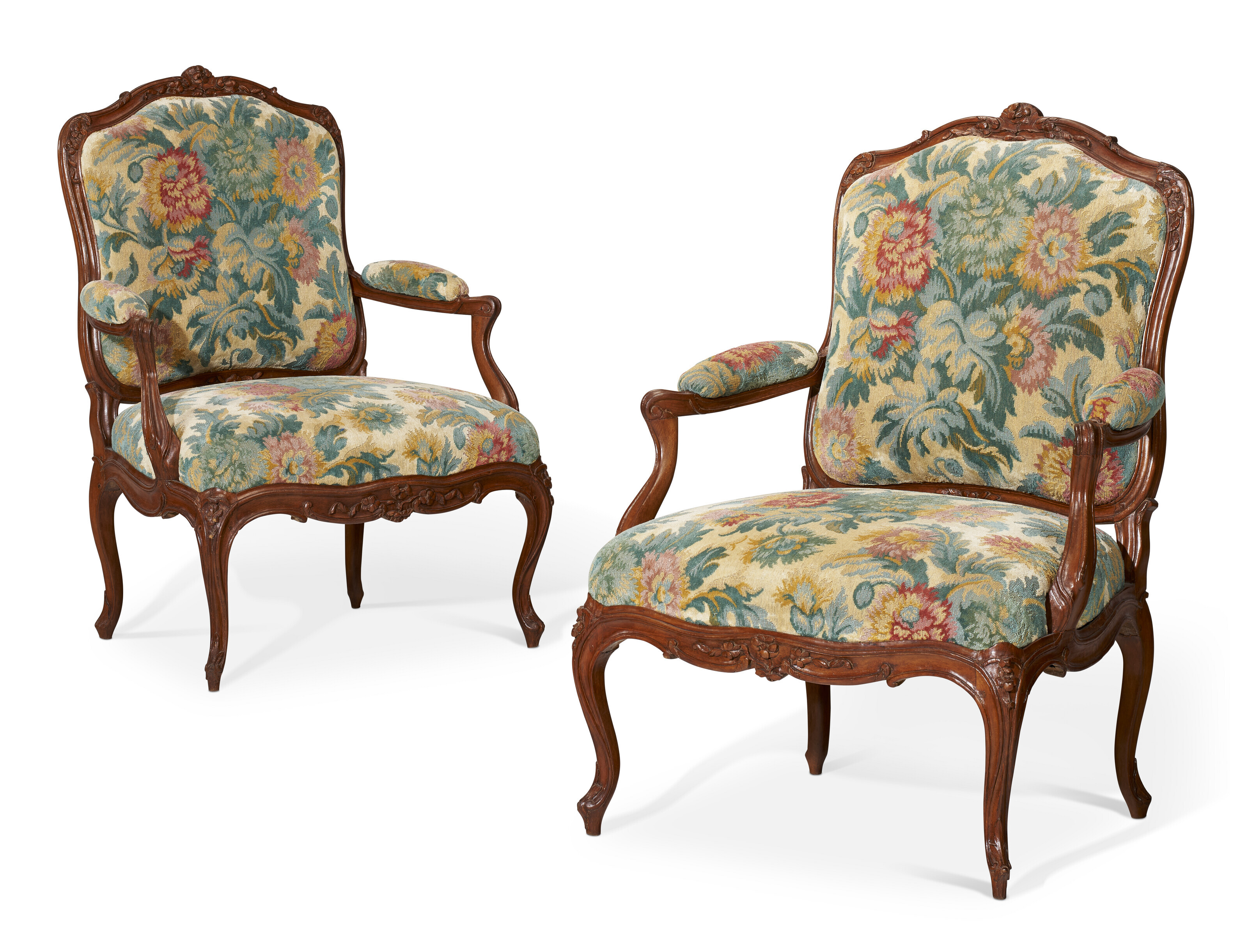 A PAIR OF LOUIS XV BEECHWOOD FAUTEUILS, BY CLAUDE LOUIS BURGAT, MID ...