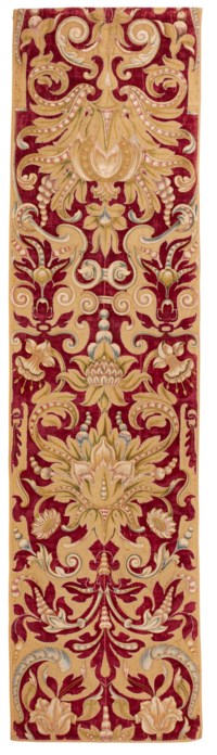 A GROUP OF TWELVE ITALIAN SILK-EMBROIDERED AND CUT VELVET PANELS