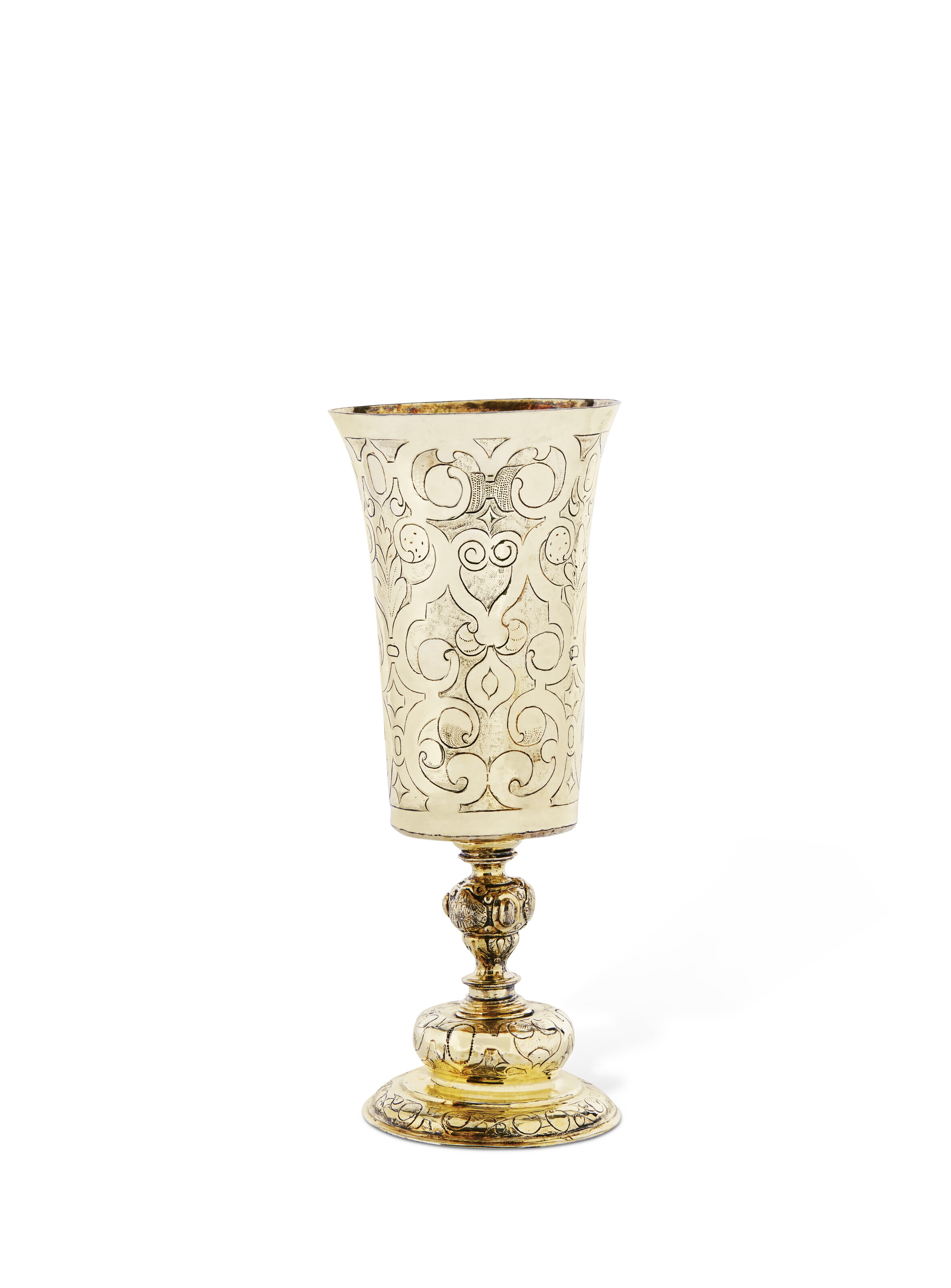 A GERMAN RENAISSANCE SILVER-GILT STANDING CUP, MARK OF HANS MICHAELIS I ...