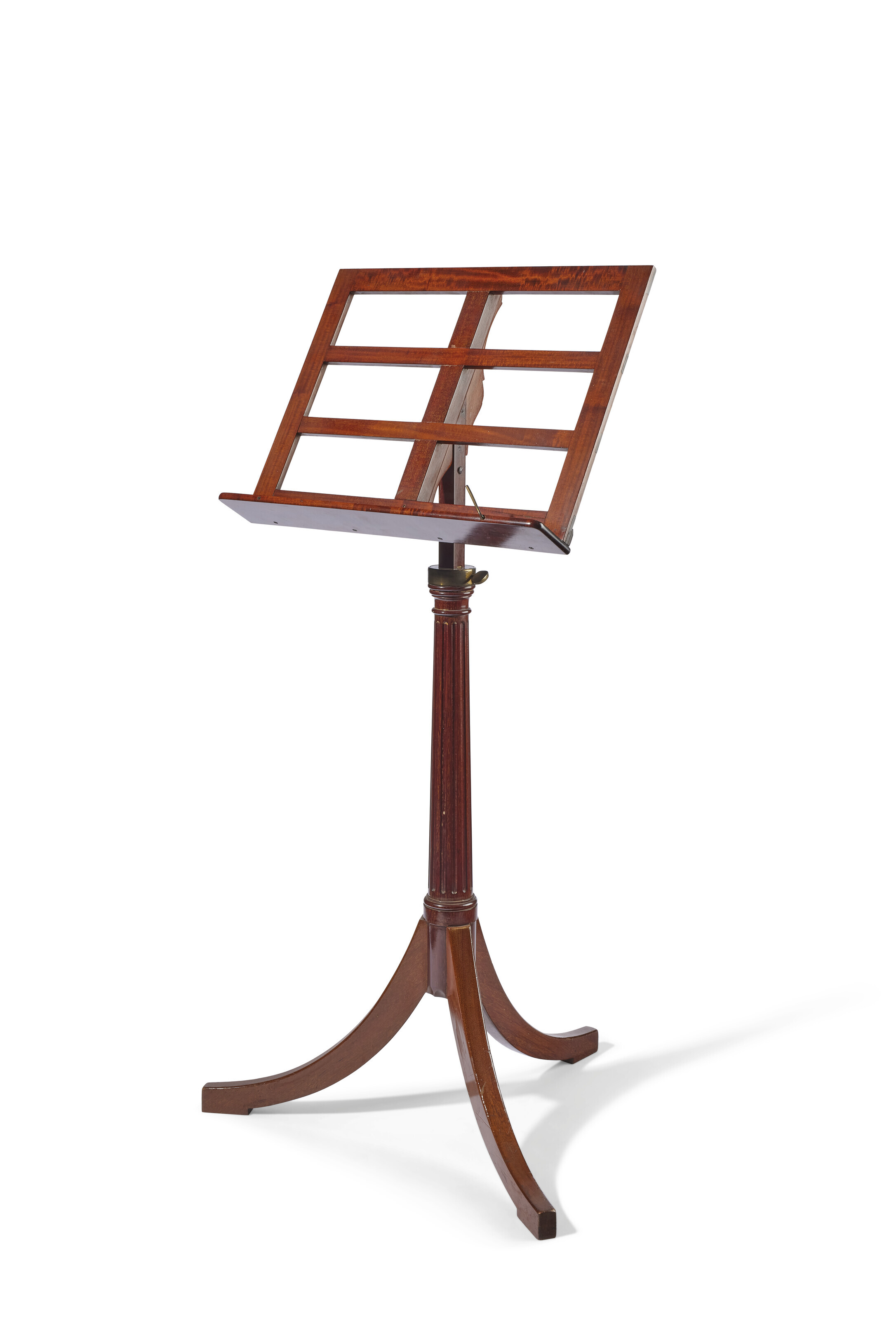 A FRENCH MAHOGANY AND BRASS MUSIC-STAND, SECOND HALF 20TH CENTURY ...