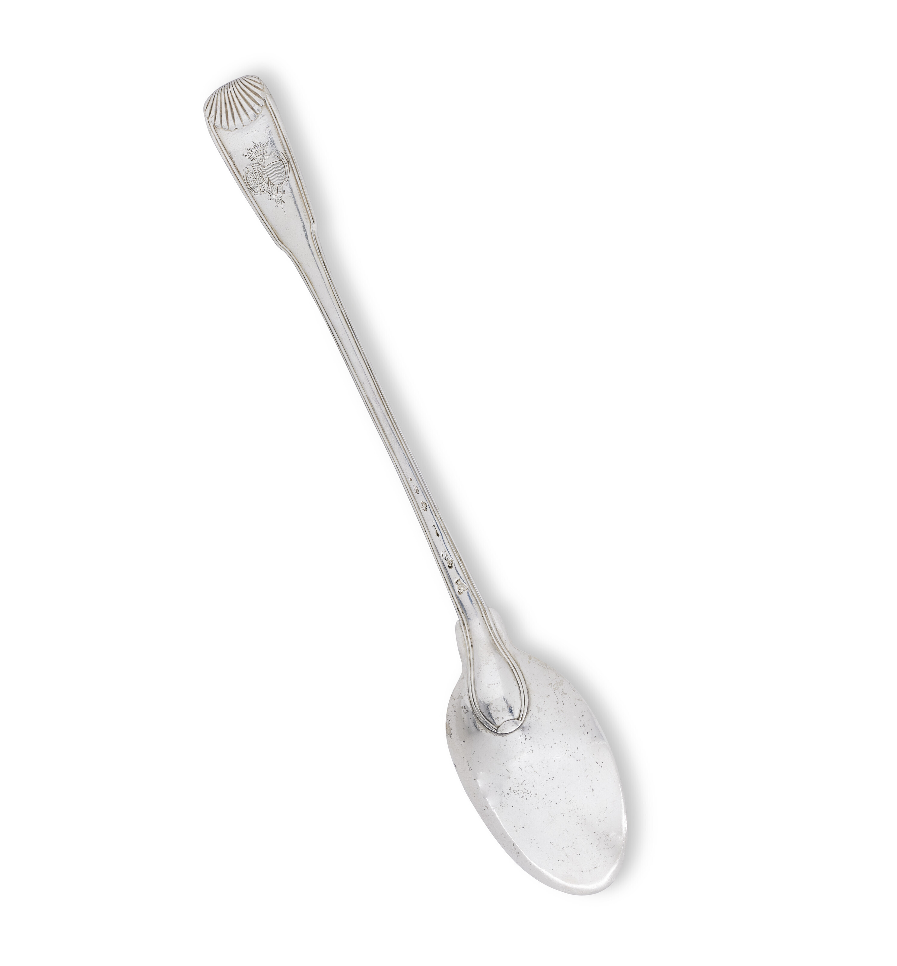 A LOUIS XV SILVER SERVING SPOON, MARK OF CHARLES PROZELLE, PARIS, 1732 ...
