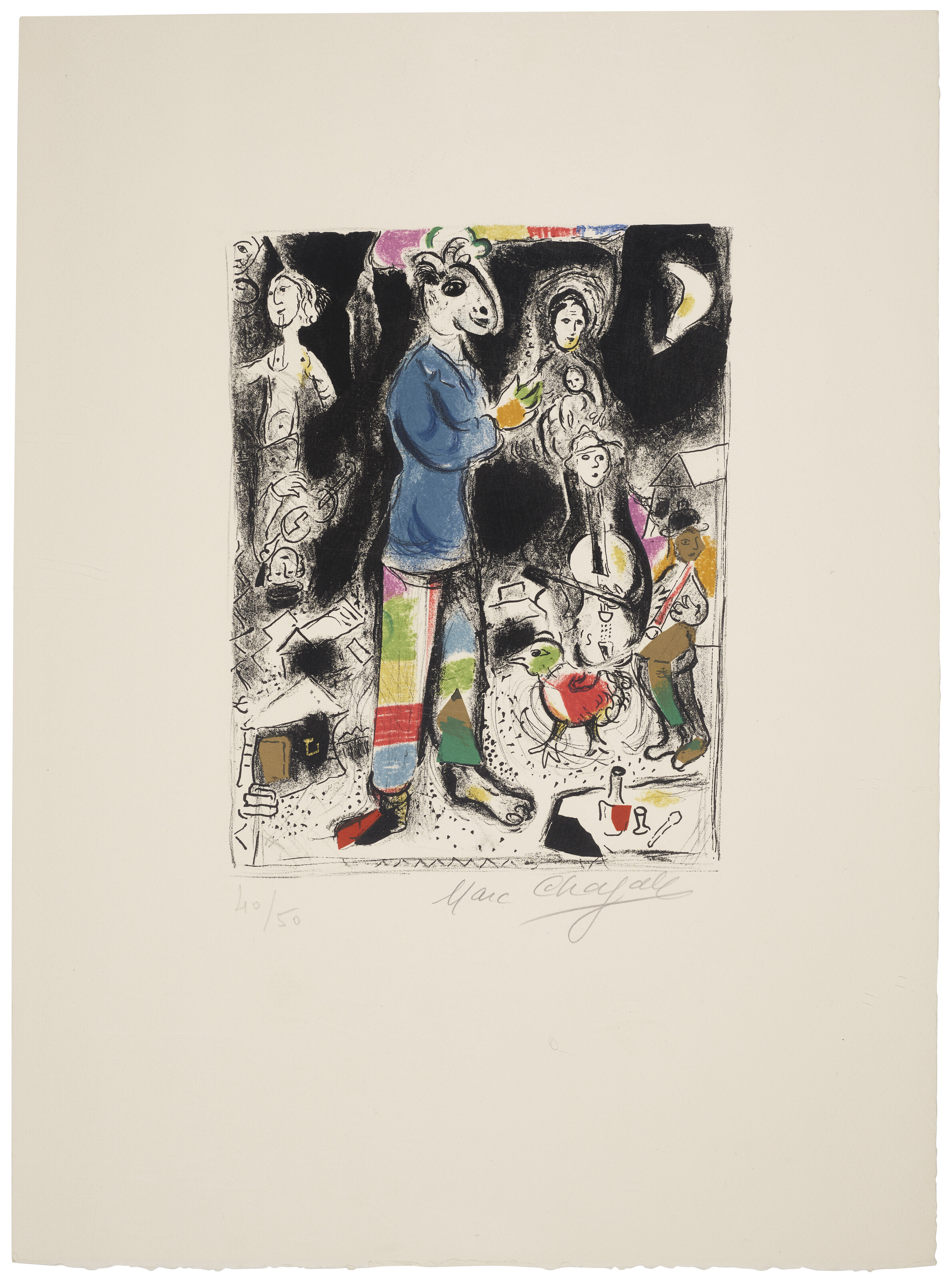 MARC CHAGALL (1887-1985), Paysan au violon (Peasant with a Violin ...