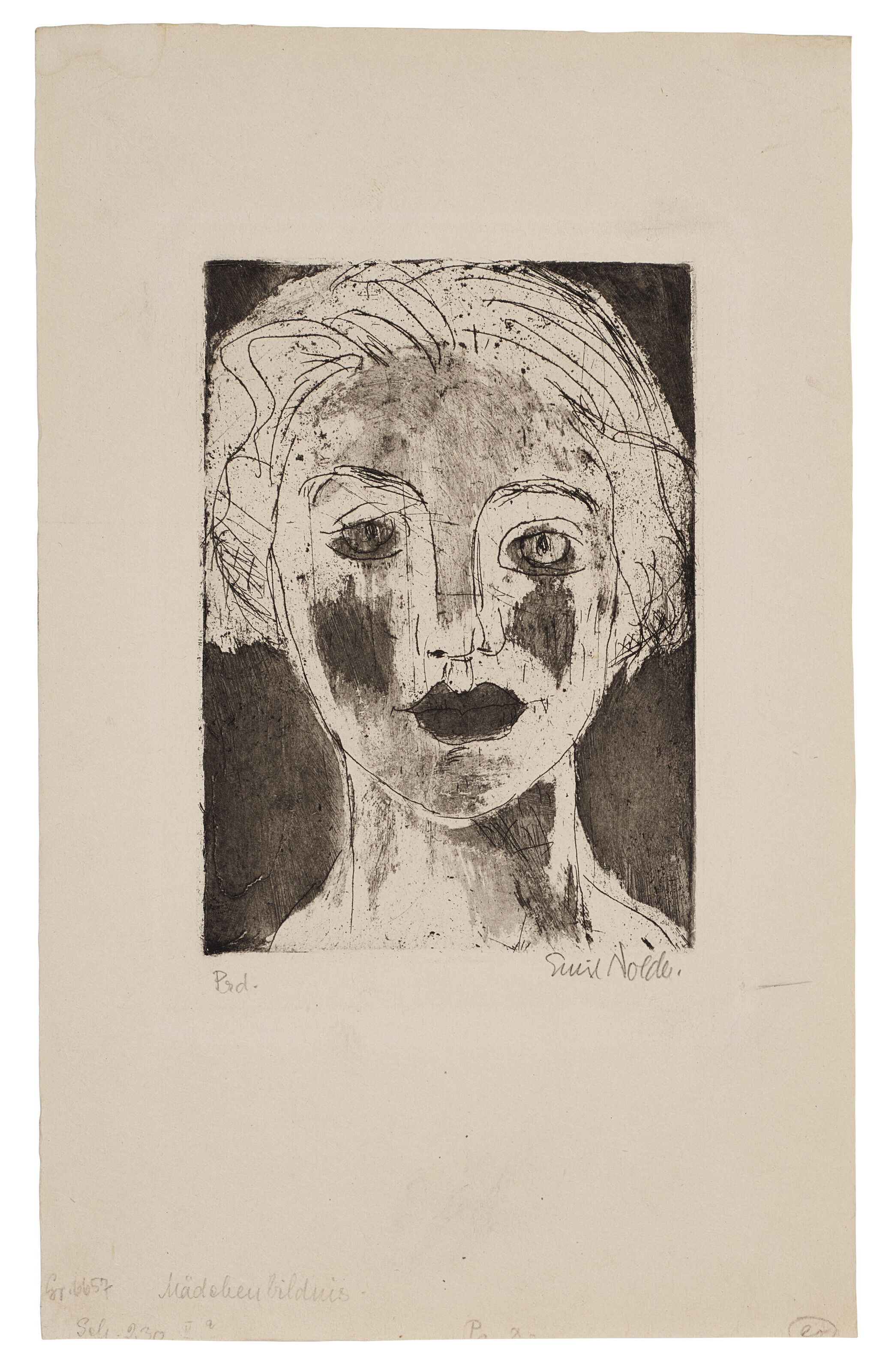 EMIL NOLDE (1867-1956), Madchenbildnis (Portrait of a Girl) | Christie’s
