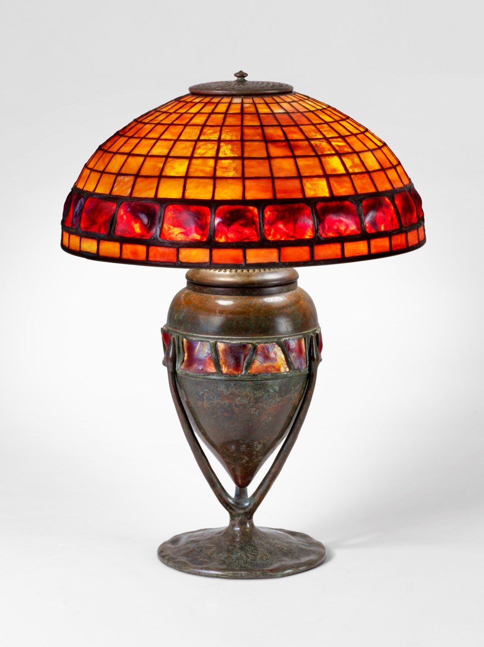 TIFFANY STUDIOS, 'Geometric and Turtle-Back Tile' Table Lamp, circa ...
