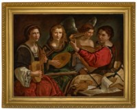 PIETRO PAOLINI (LUCCA 1603-1681), Lute players and an angel | Christie's