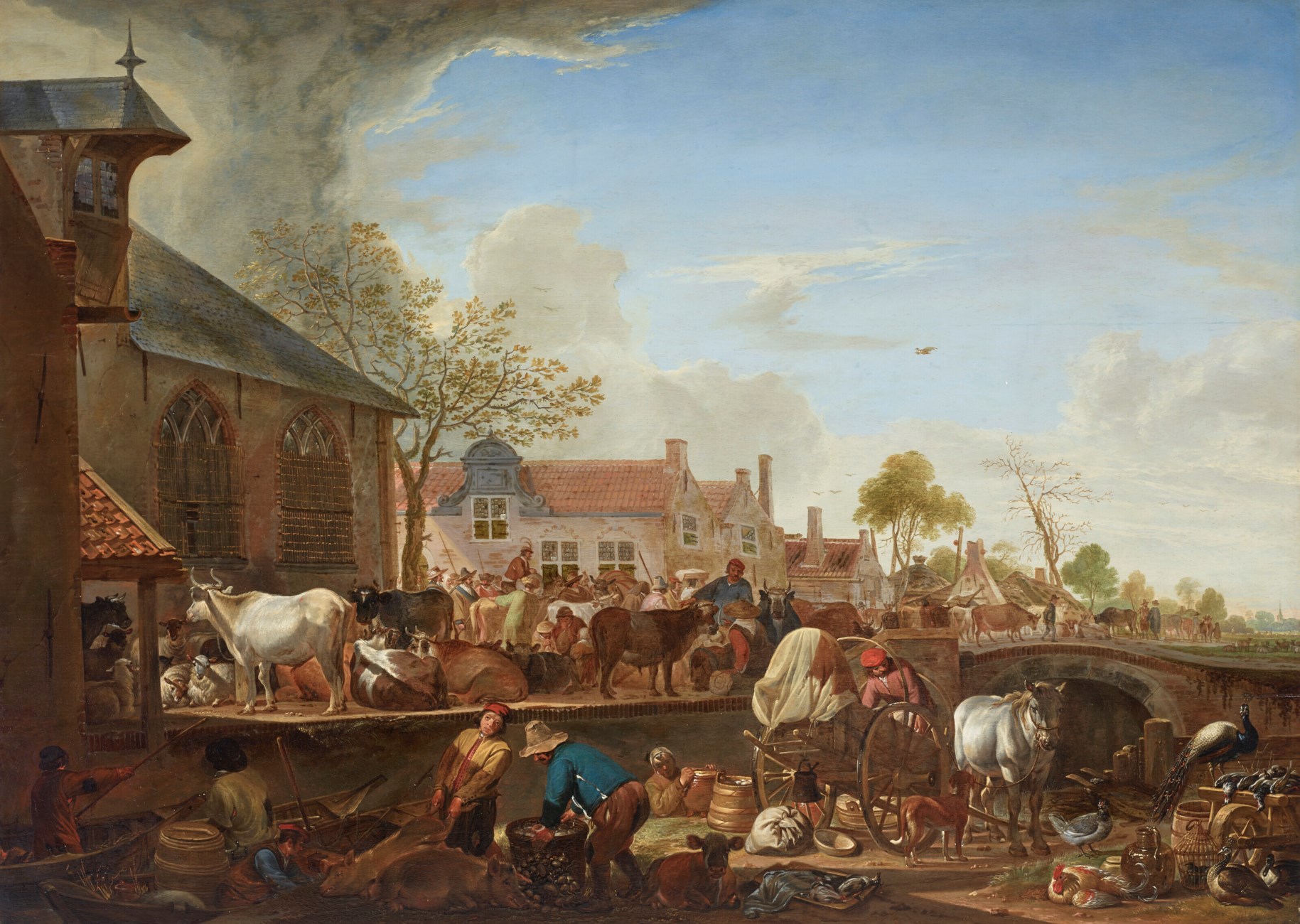 CORNELIS SAFTLEVEN (GORINCHEM 1607-1681 ROTTERDAM), A cattle market by ...