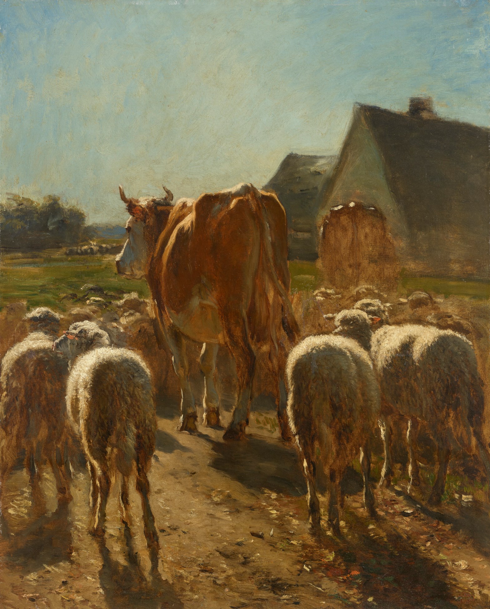 CONSTANT TROYON (SÈVRES 1810-1865 PARIS), Vaches et moutons rentrant à ...