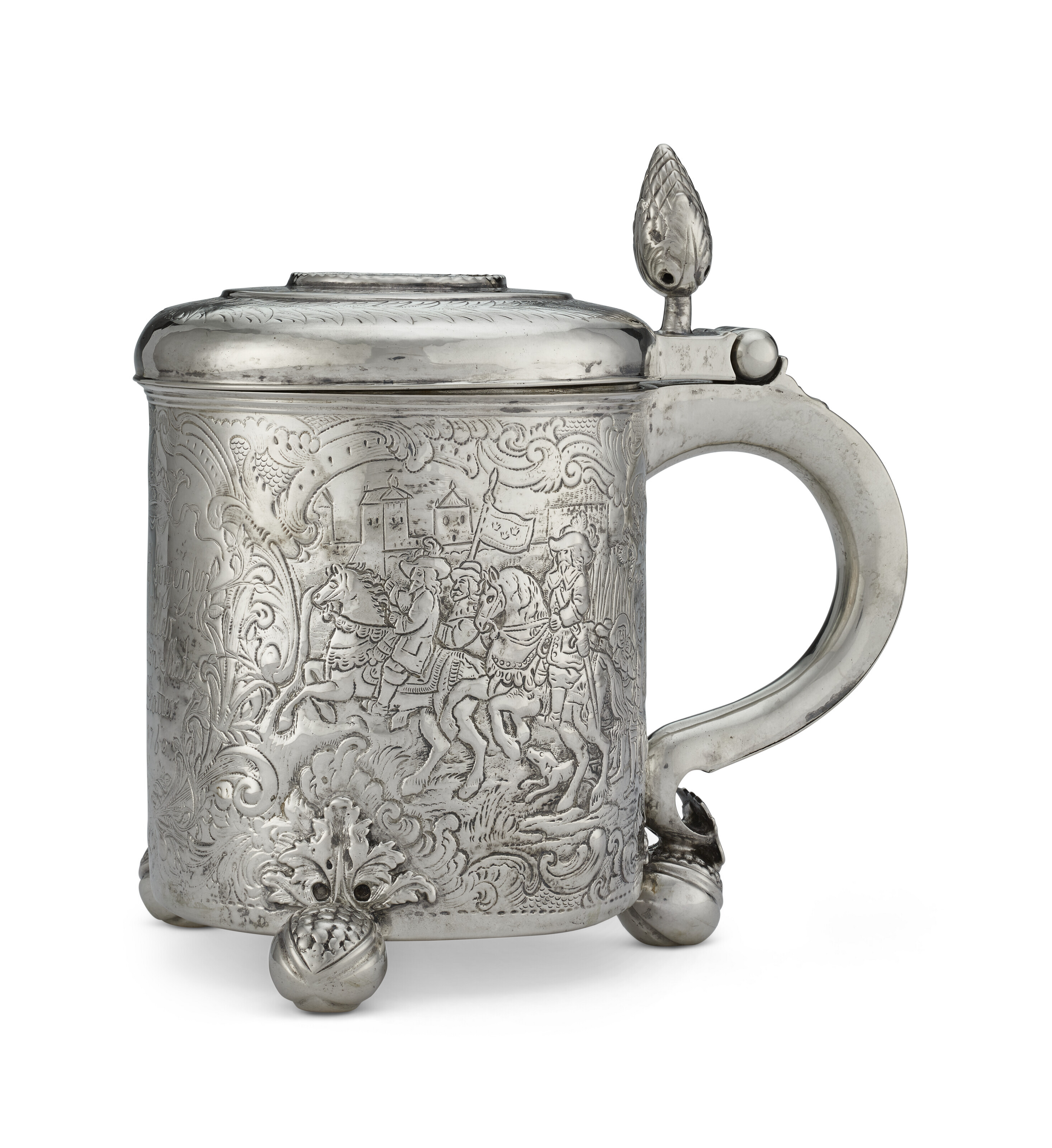 A DANISH SILVER PEG TANKARD, MARK OF NIELS GERTSEN THORBRÜGGER, KOLDING ...