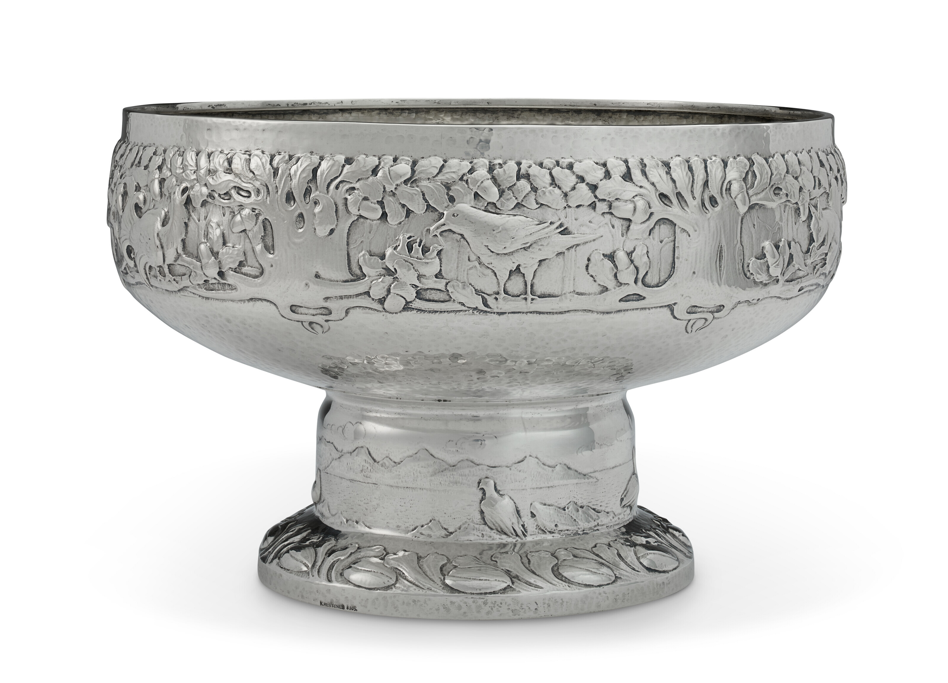 A NORWEGIAN SILVER CENTERPIECE BOWL, MARK OF KRISTIAN HESTENES, BERGEN ...