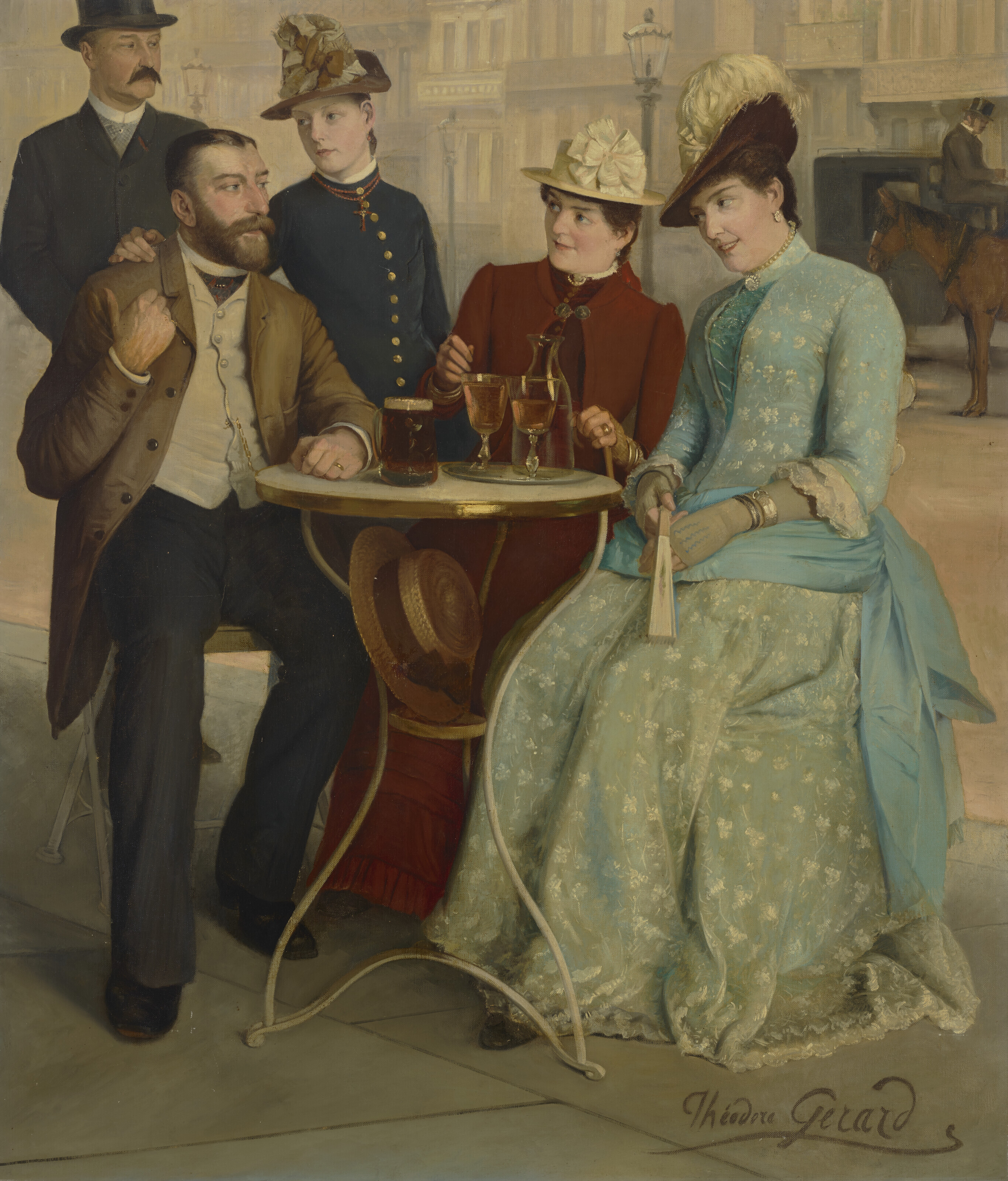 THÉODORE GÉRARD (BELGIAN, 1829-1895), Cafe Conversation | Christie’s