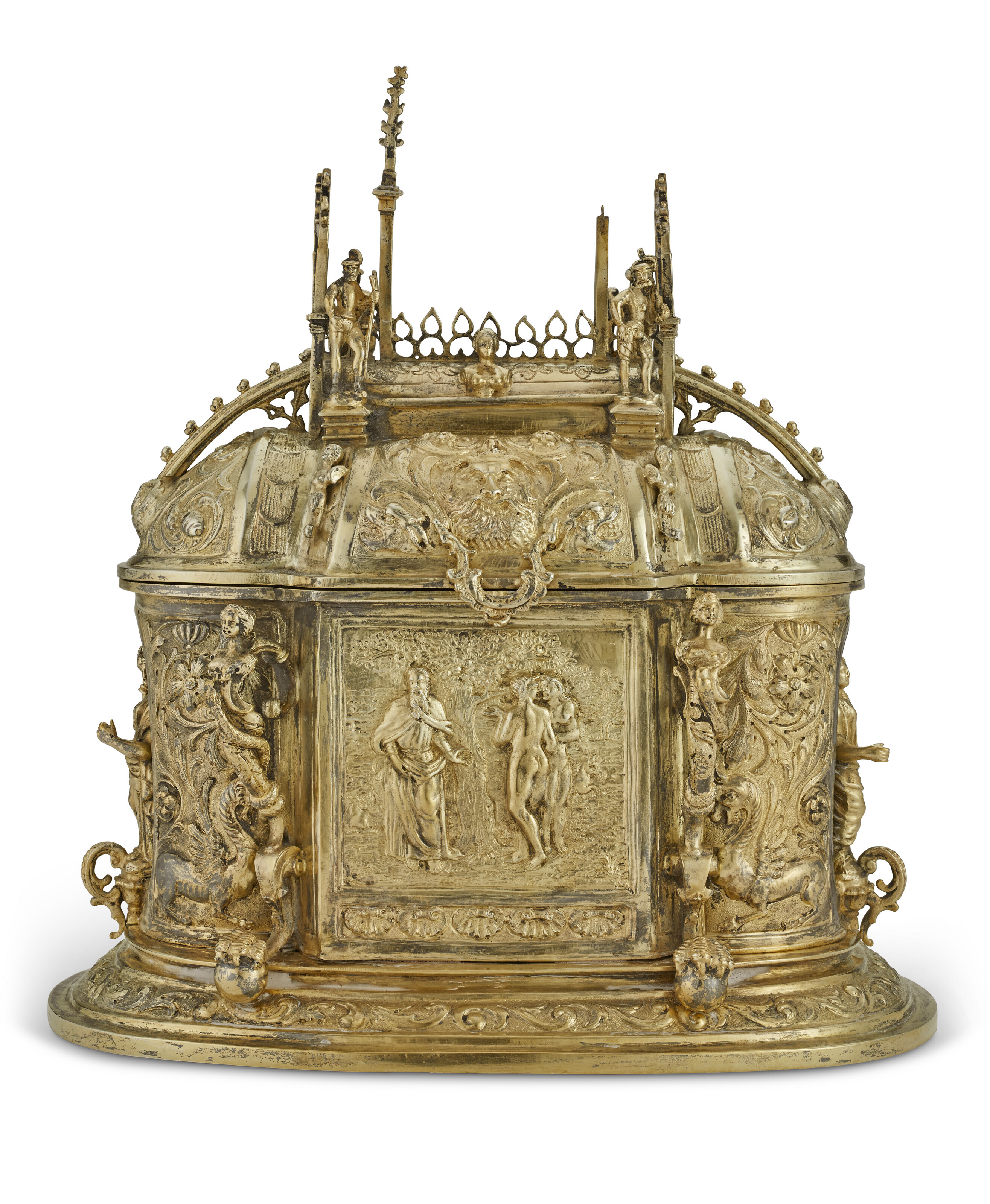 AN ITALIAN SILVER-GILT TABLE CASKET, POSSIBLY LUCCA, MID-19TH CENTURY ...