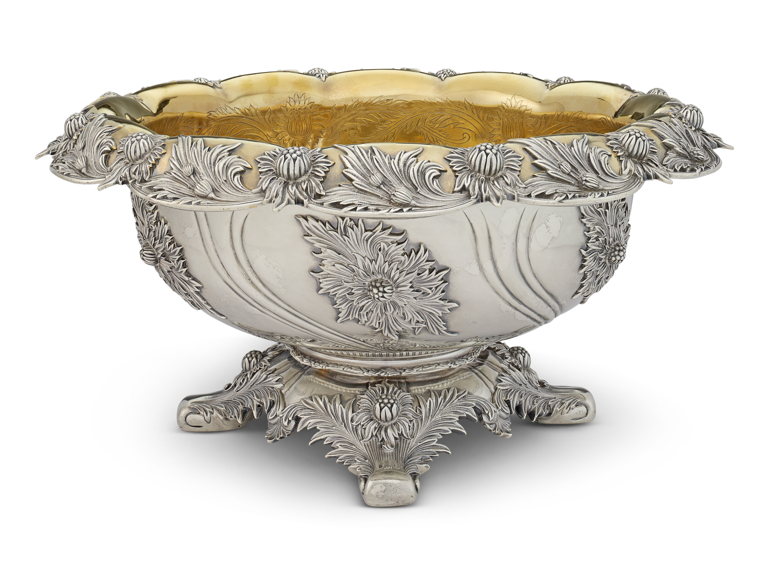 A LARGE AMERICAN SILVER PUNCH BOWL, MARK OF TIFFANY & CO., NEW YORK ...
