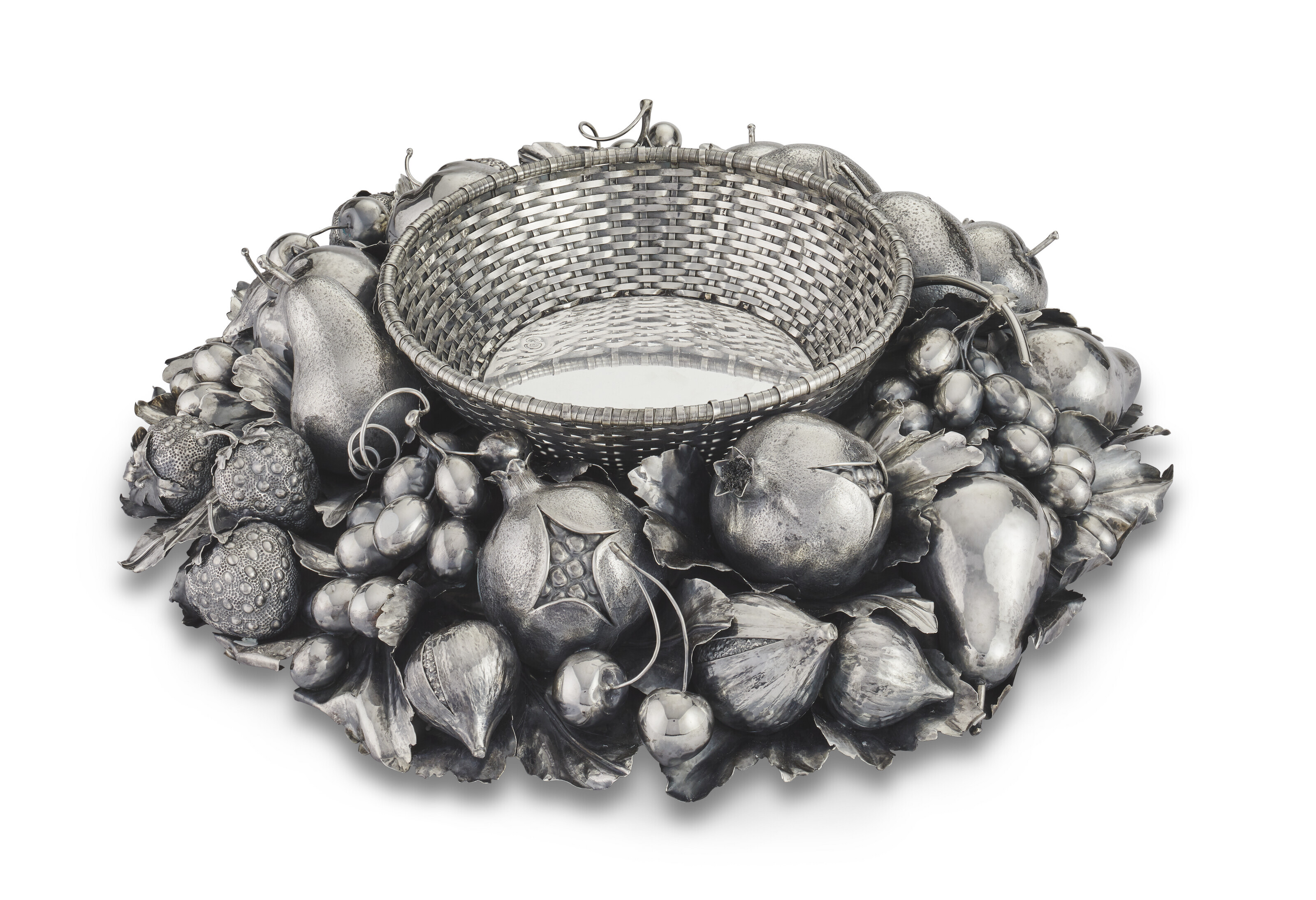 AN ITALIAN SILVER FIGURAL CENTERPIECE BOWL, MARK OF FRATELLI LISI ...