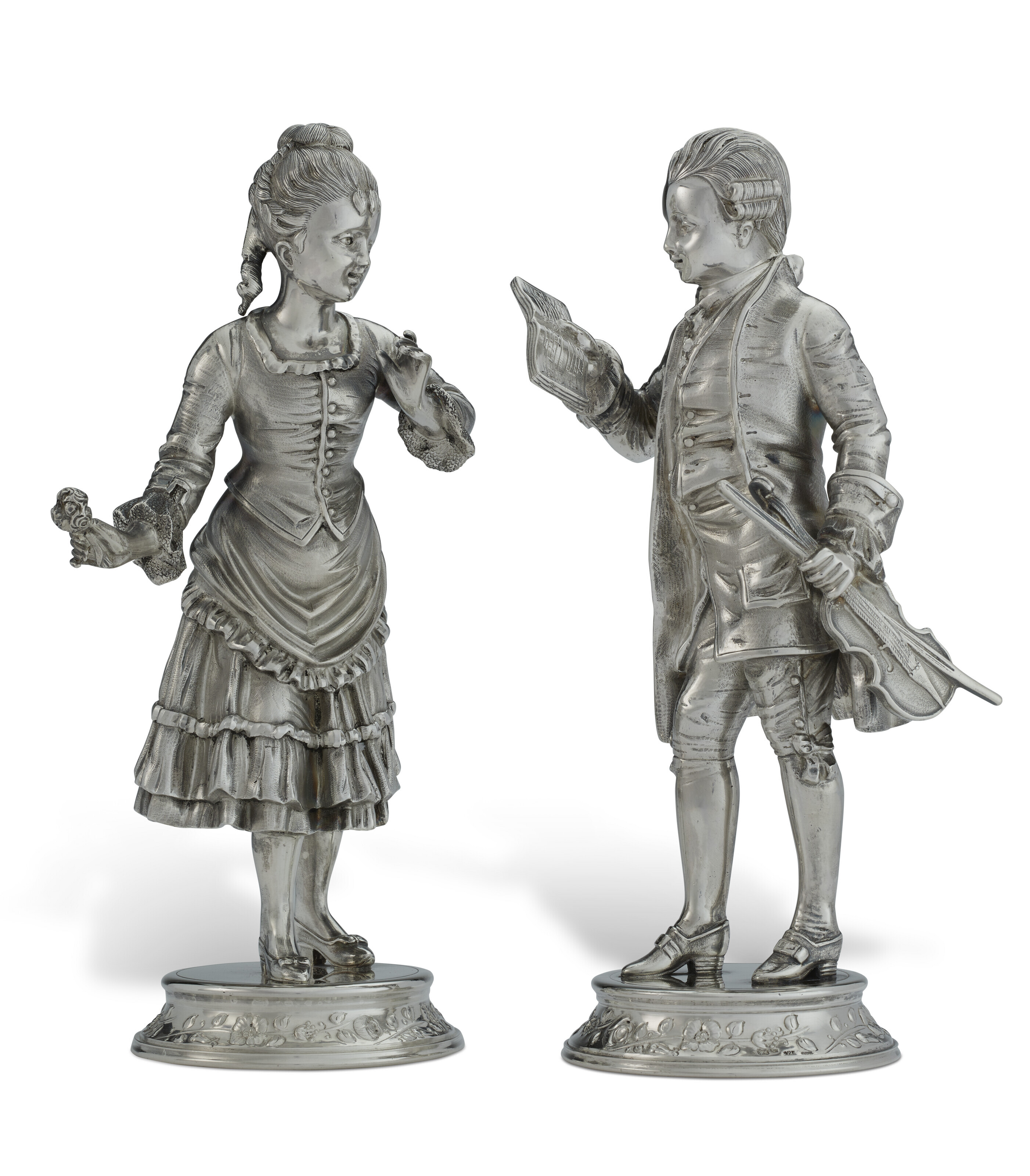 A PAIR OF PORTUGUESE SILVER FIGURES, PORTO, 20TH CENTURY | Christie’s