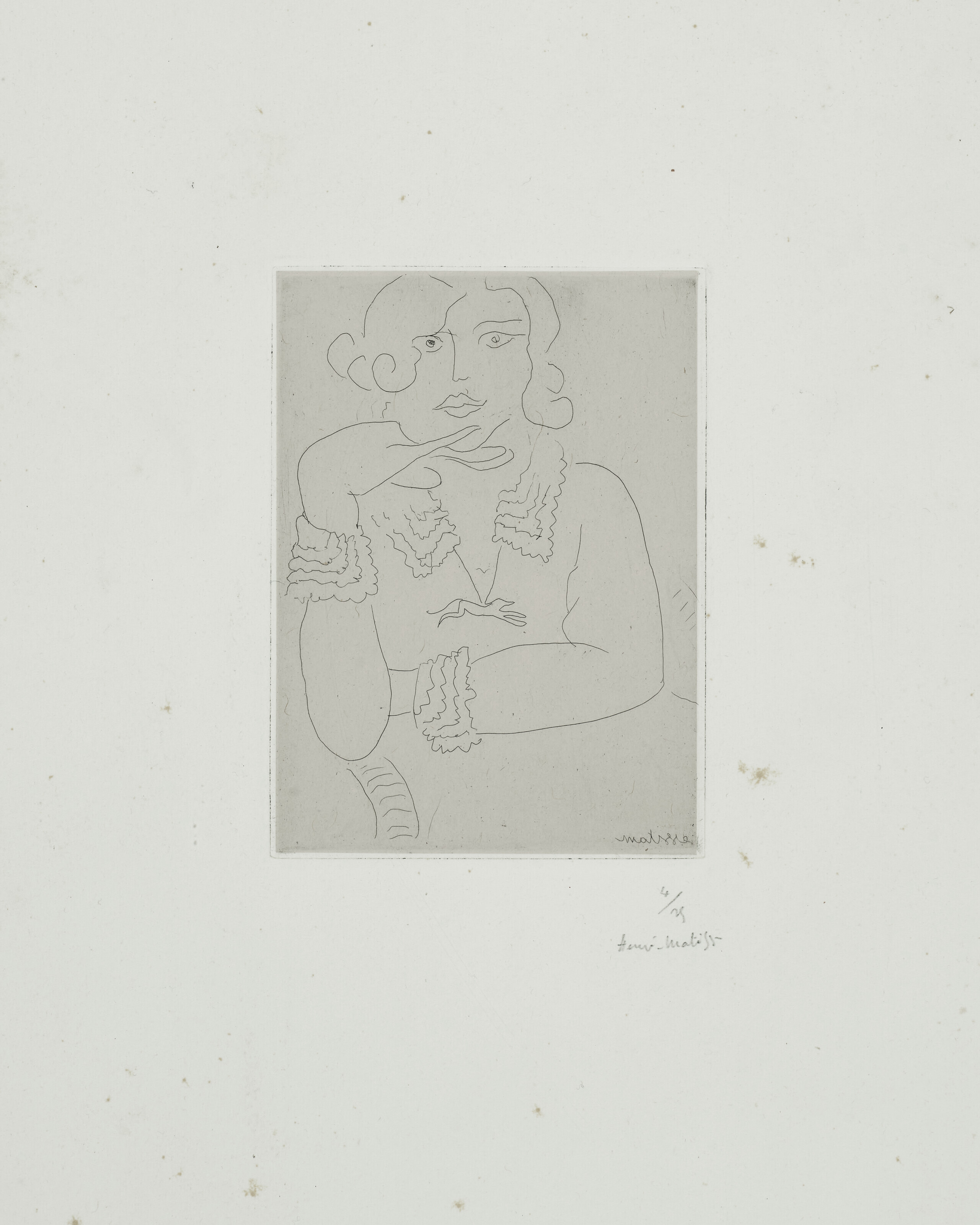 HENRI MATISSE (1869-1954), Figure au col et manchettes de dentelle ...