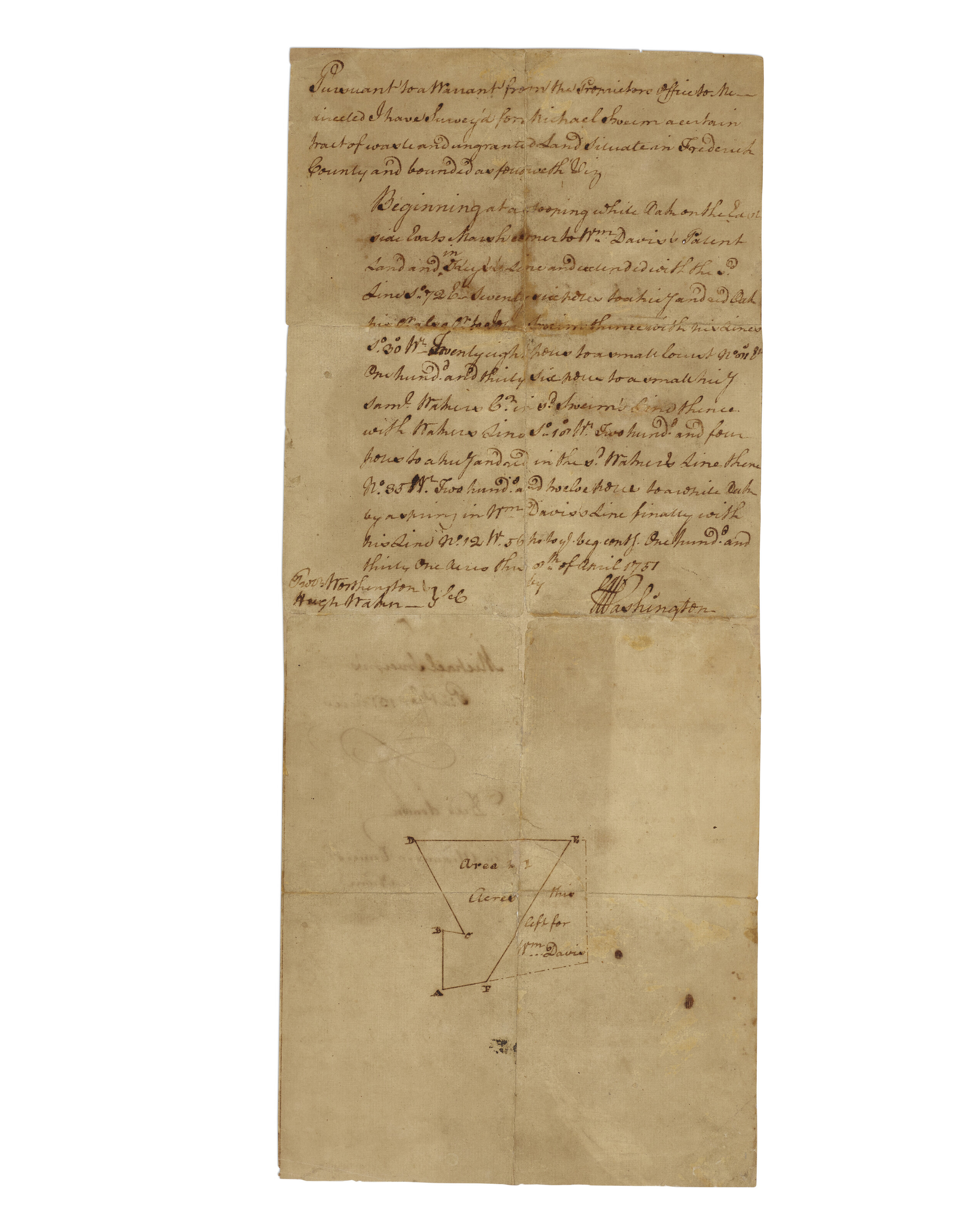 A very early survey, George Washington, 9 April 1751 | Christie’s