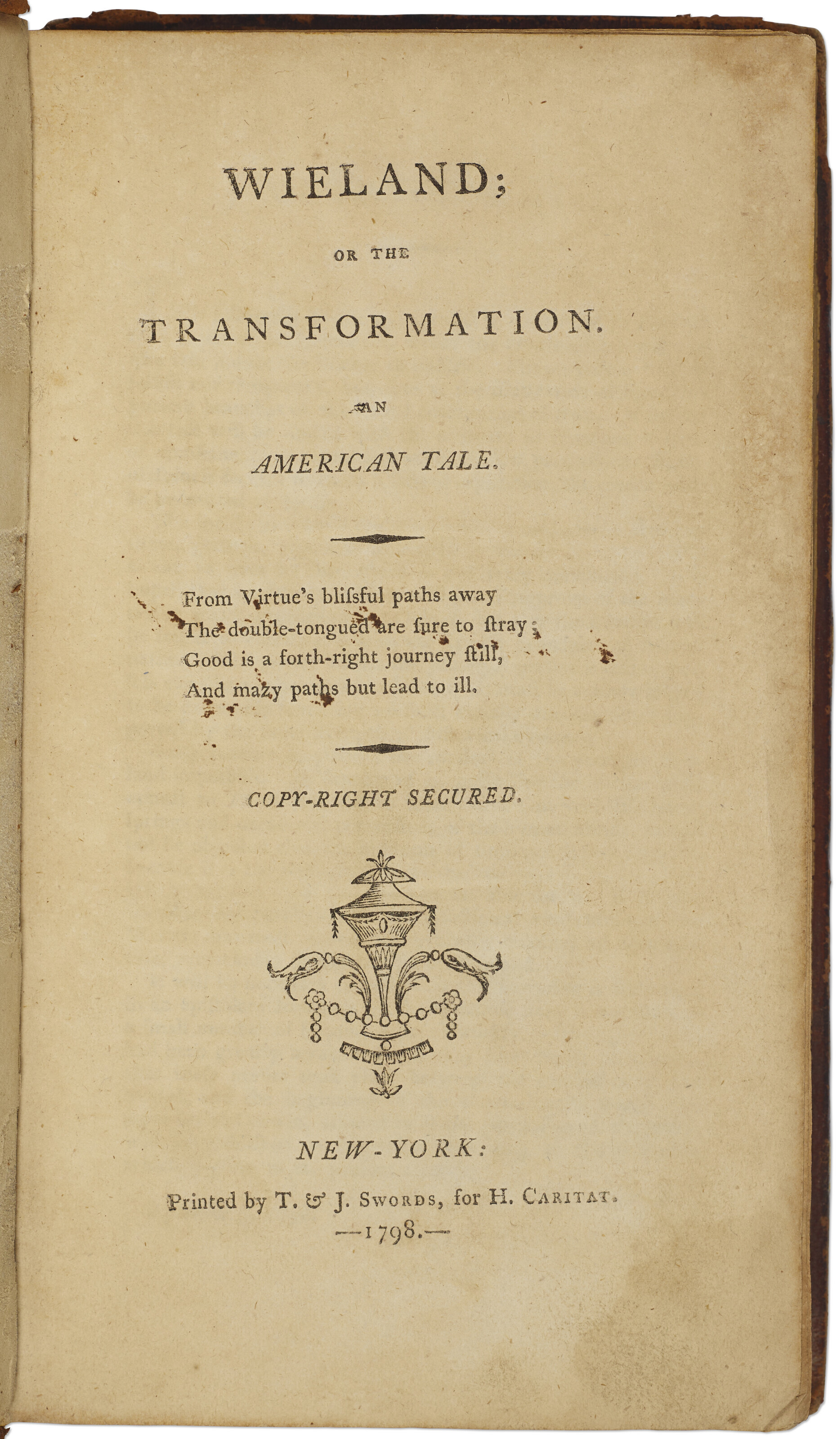 Wieland, Charles Brockden Brown, 1798 | Christie’s