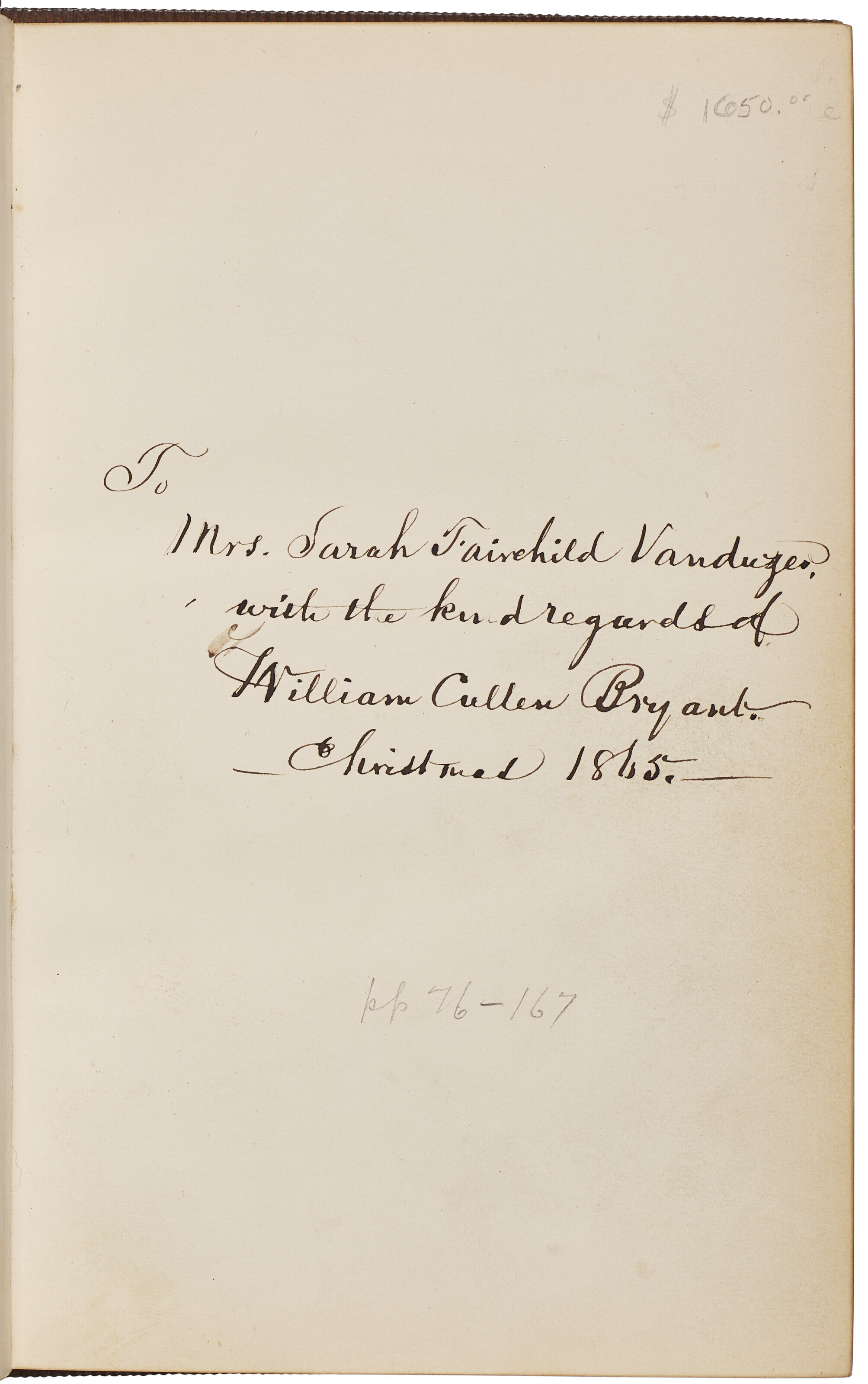 Thirty Poems, William Cullen Bryant, 1864 | Christie’s