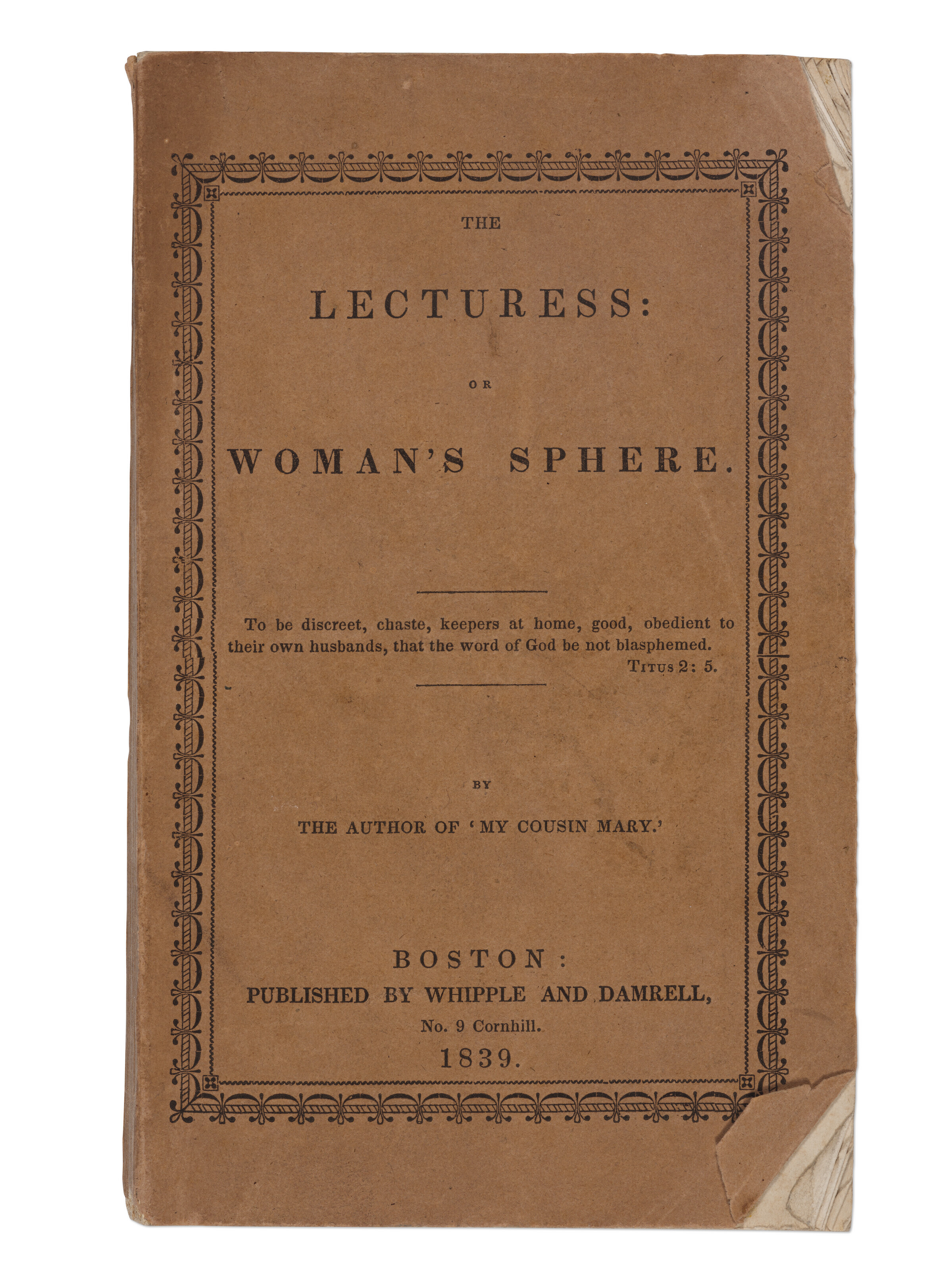 The Lecturess, Sarah Josepha Hale, 1839 | Christie’s