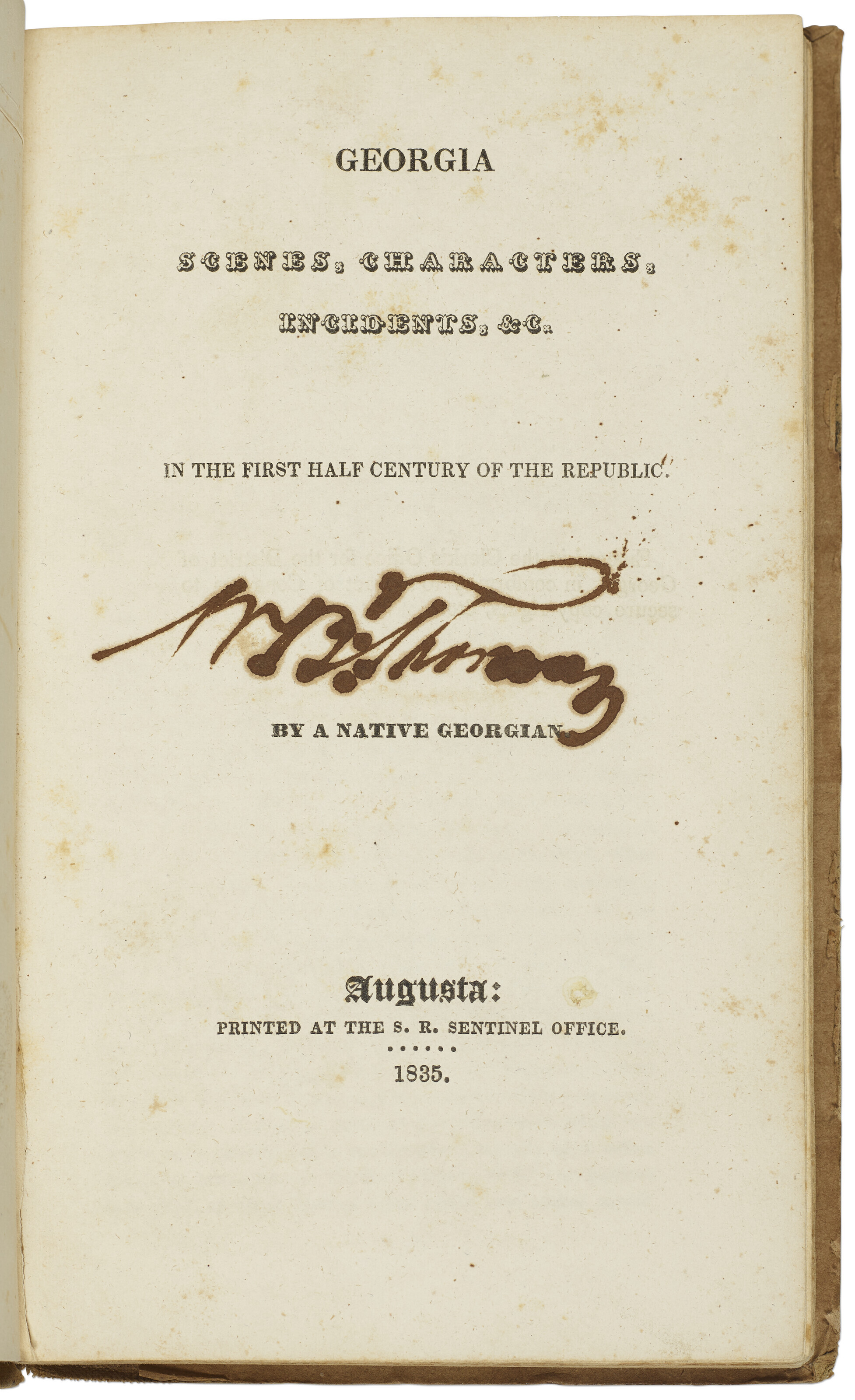 Georgia Scenes, Characters, Incidents, Augustus Baldwin Longstreet ...
