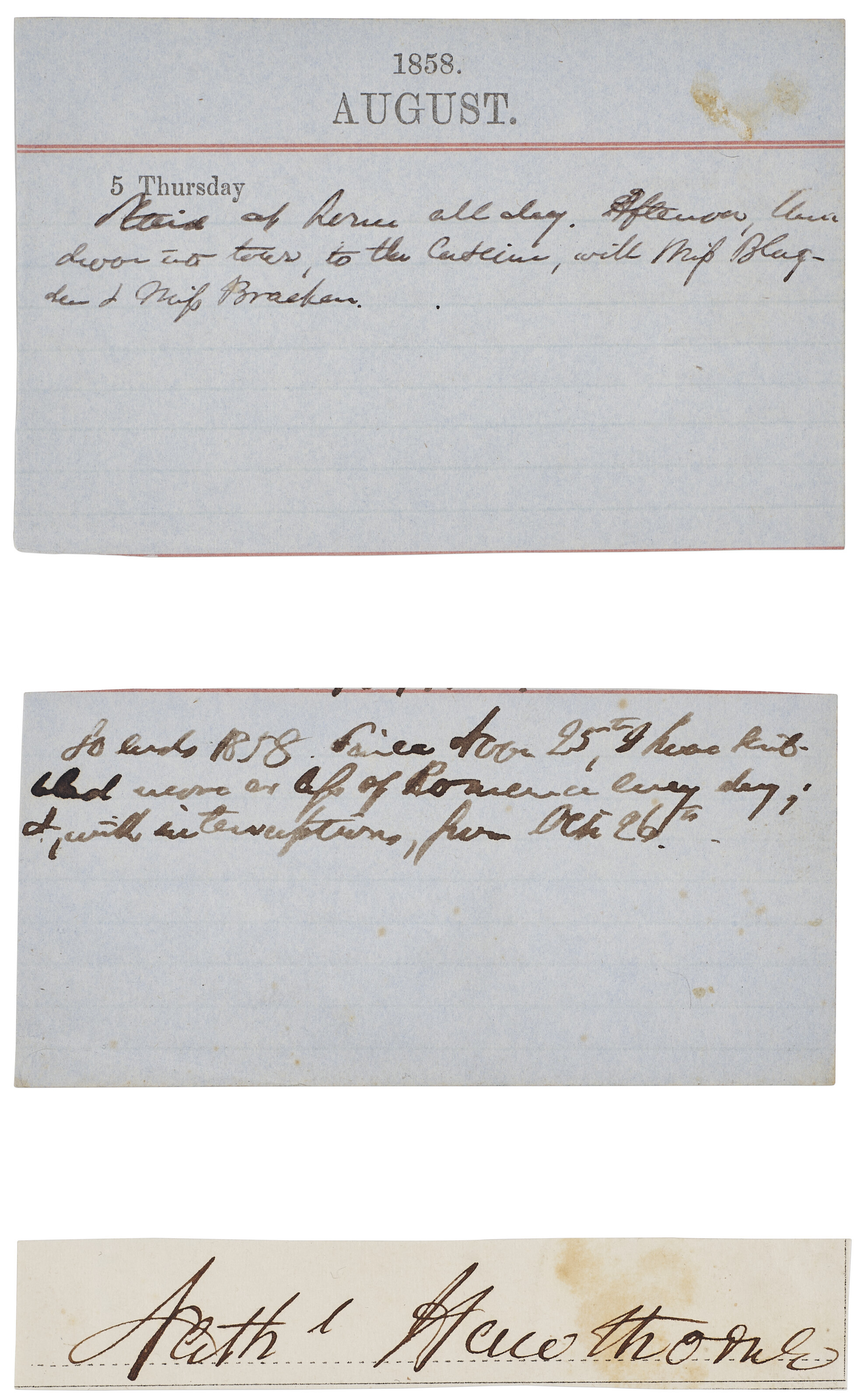 From his journals, with an allusion to the Marble Faun, Nathaniel ...