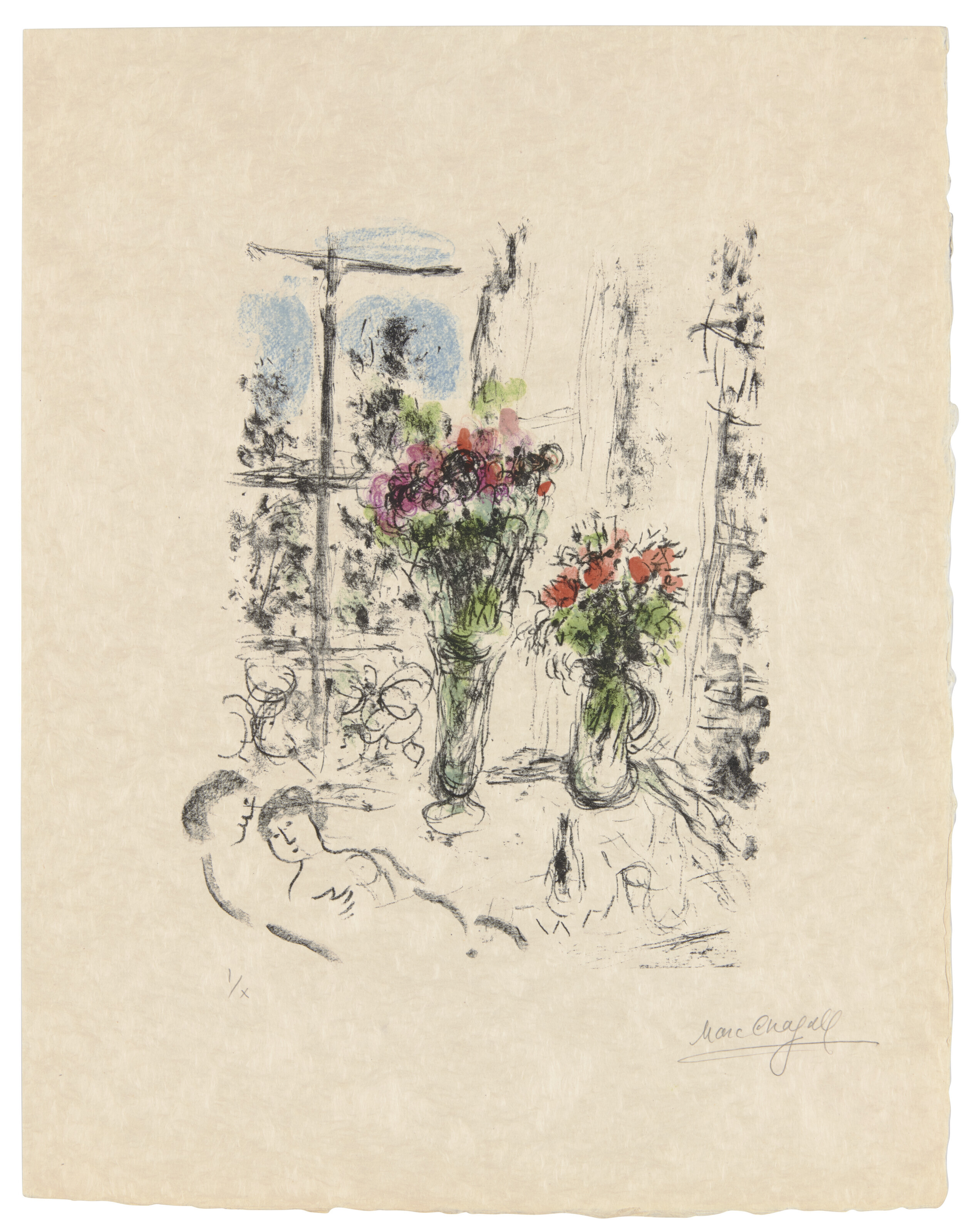 MARC CHAGALL (1887-1985), Couple aux deux bouquets | Christie’s