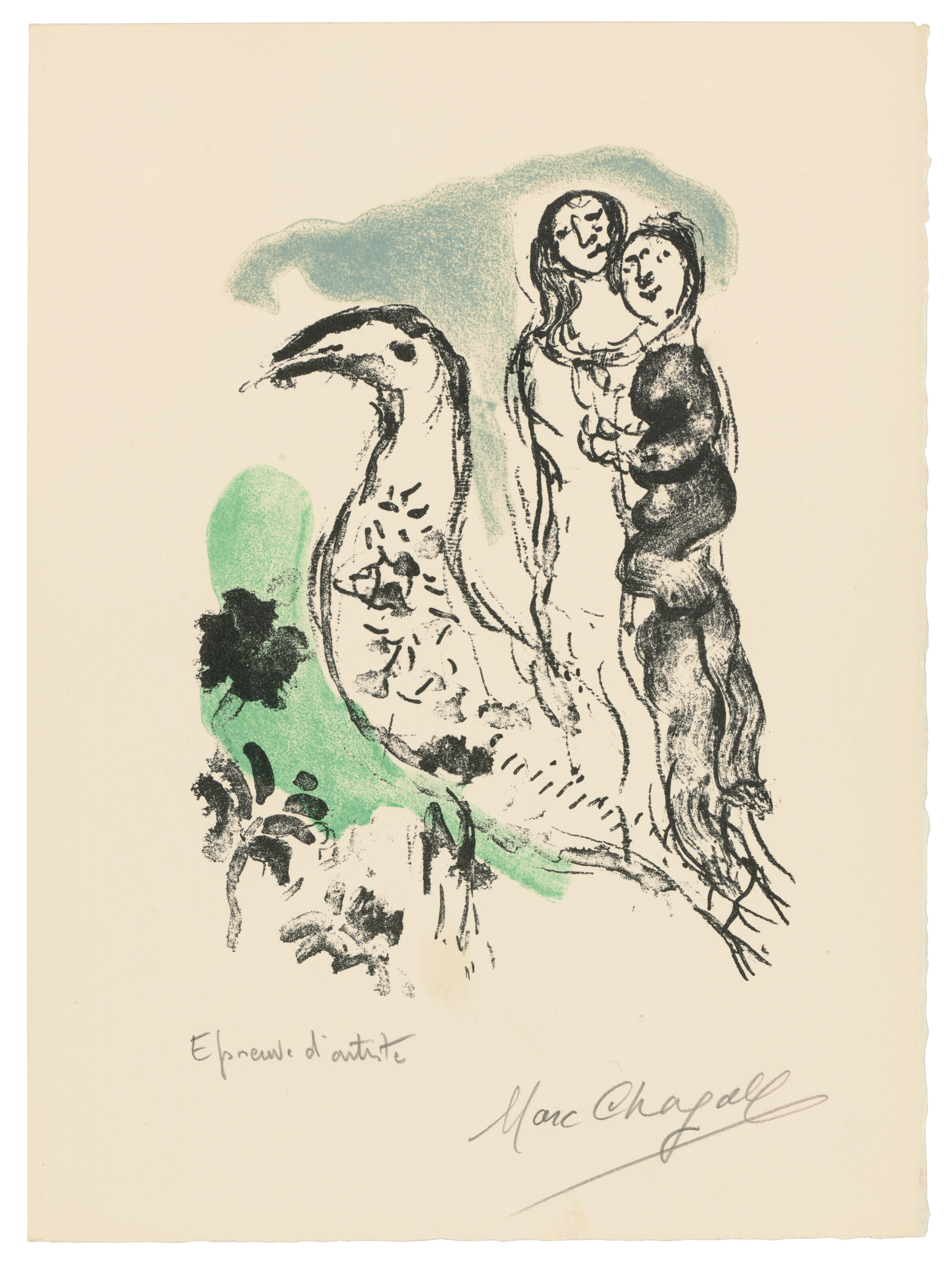 MARC CHAGALL (1887-1985), Frontispiece, from: L' Élégie des Alizés ...
