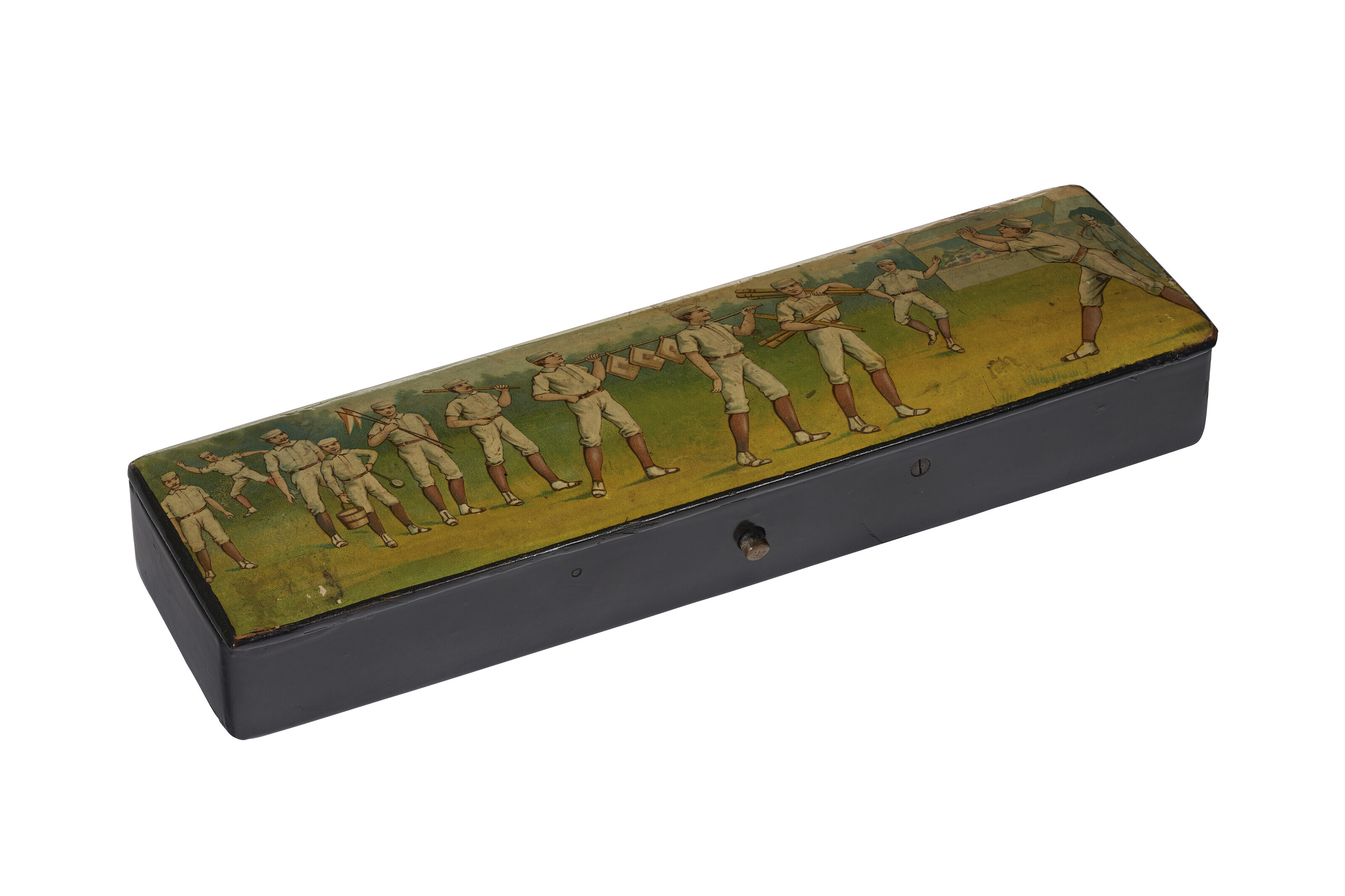 A LACQUERWARE BASEBALL PENCIL BOX, AMERICAN, CIRCA 1890-1910 | Christie’s